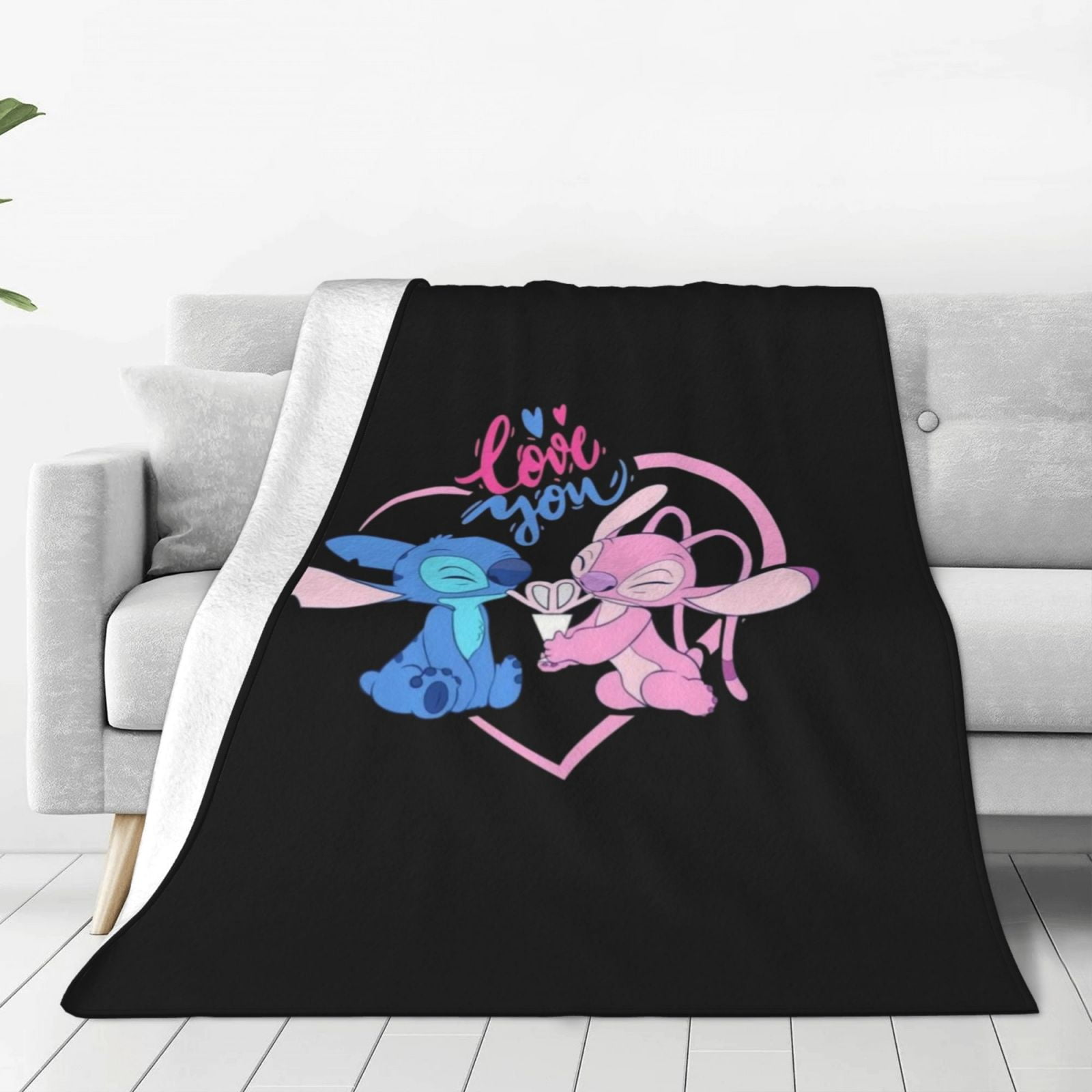 Stitch - Stitch & Angel Blanket Cartoon Blanket Home Cute Blankets for ...