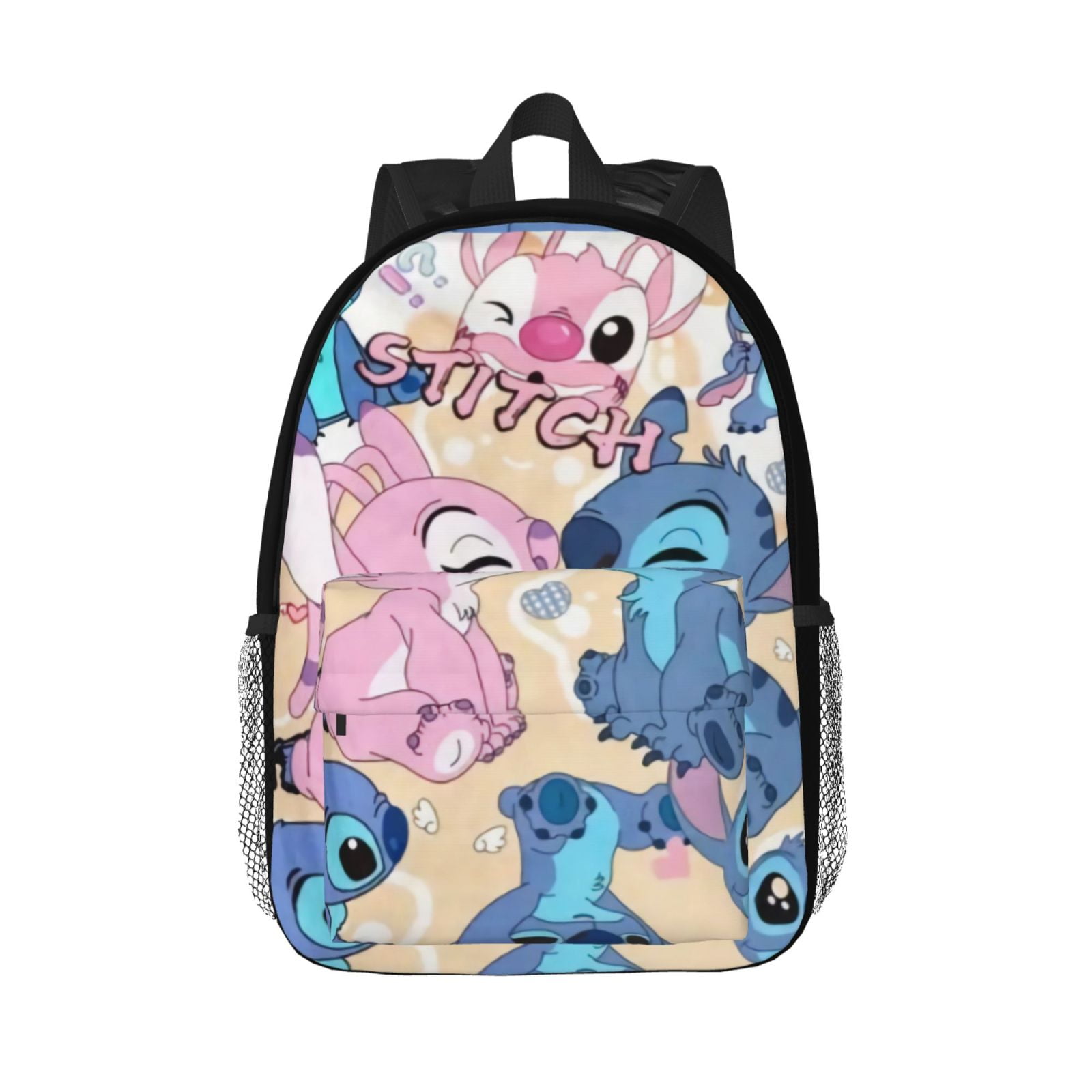 Lilo & Stitch And Angel Kiss Backpacks with Side Pockets-Durable ...