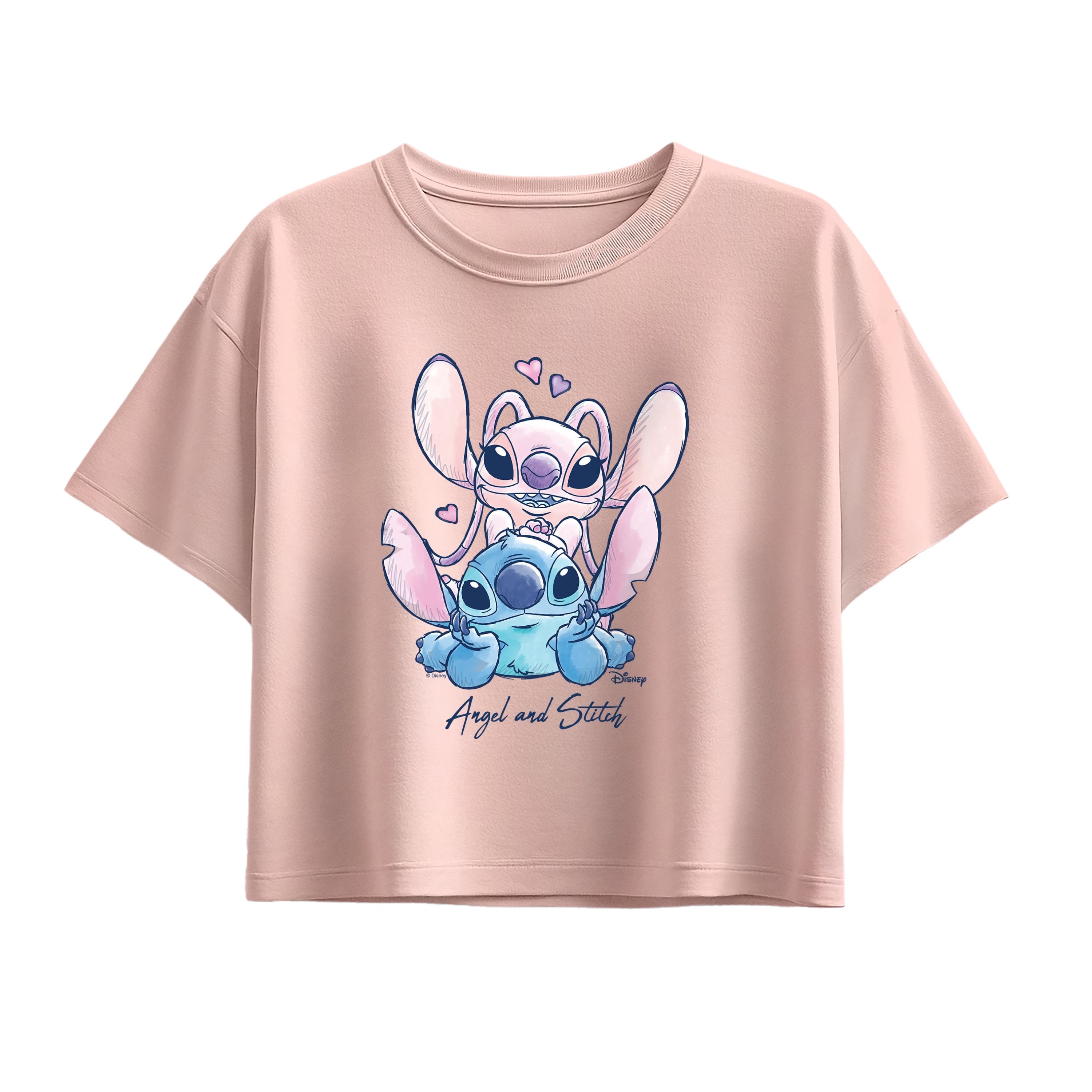 Lilo & Stitch - Angel and Stitch - Youth Girls Boxy T-Shirt - Walmart.com