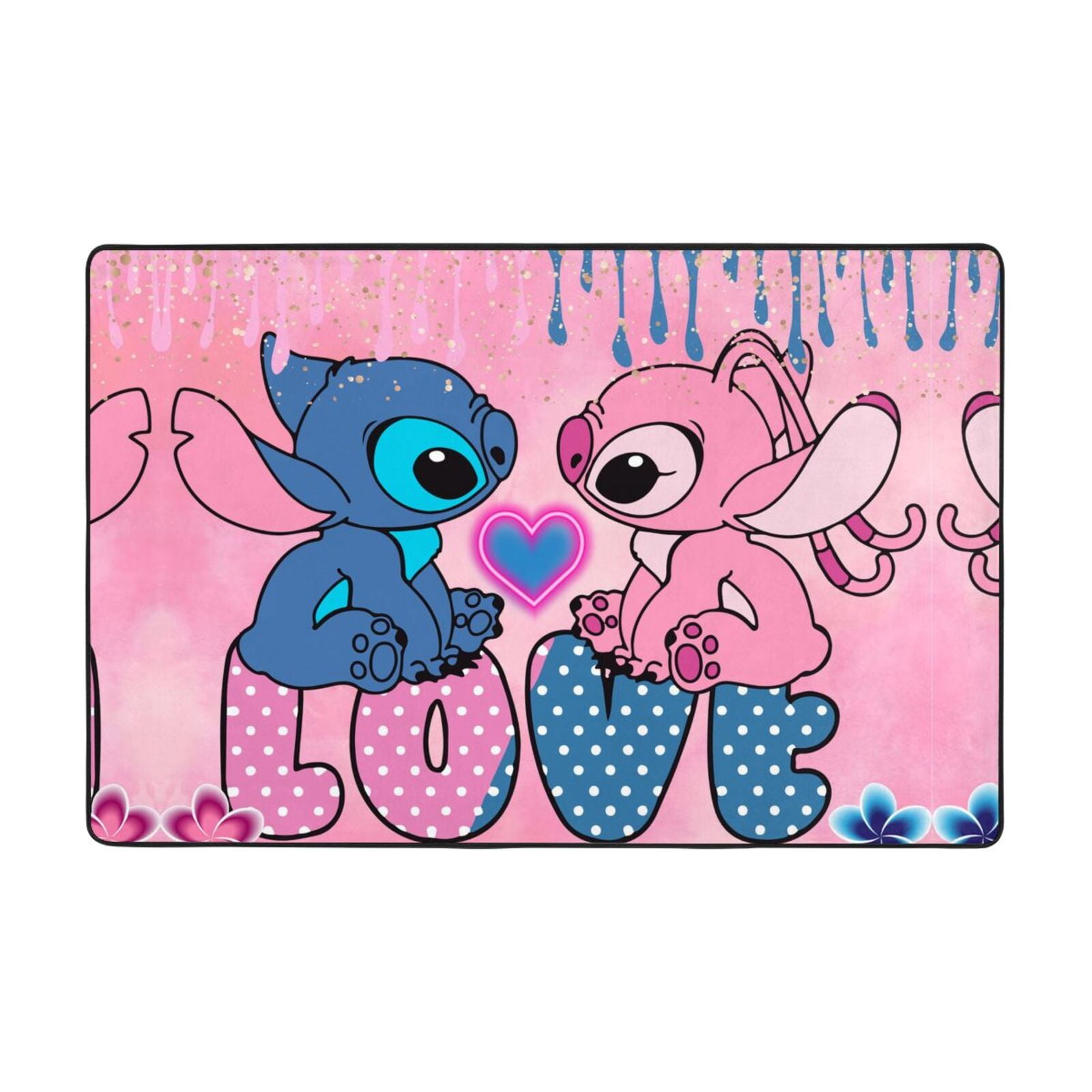 Lilo & Stitch - Stitch & Angel12 Gamer Rug Room Non-Slip Gaming Rug ...