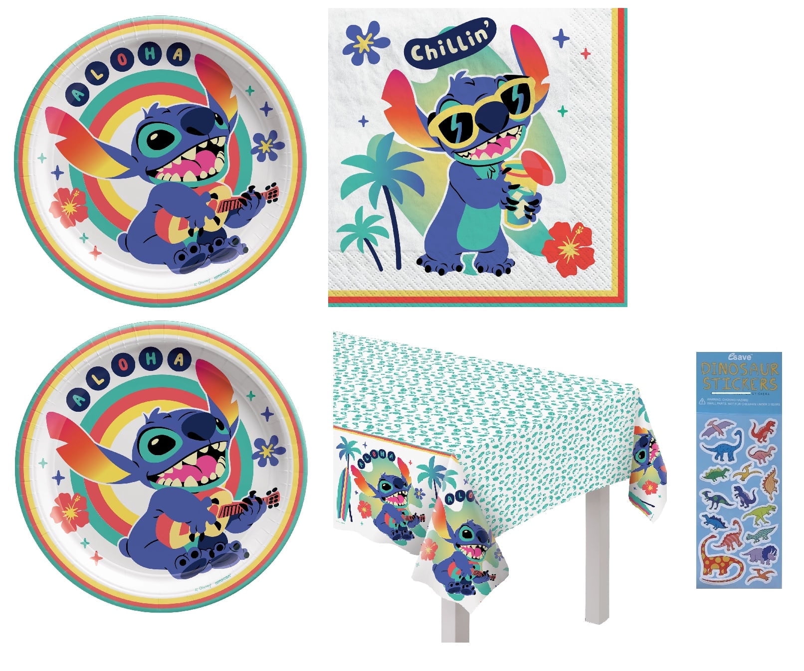 Lilo and Stitch Birthday Party Supplies Bundle includes 16 Dessert ...
