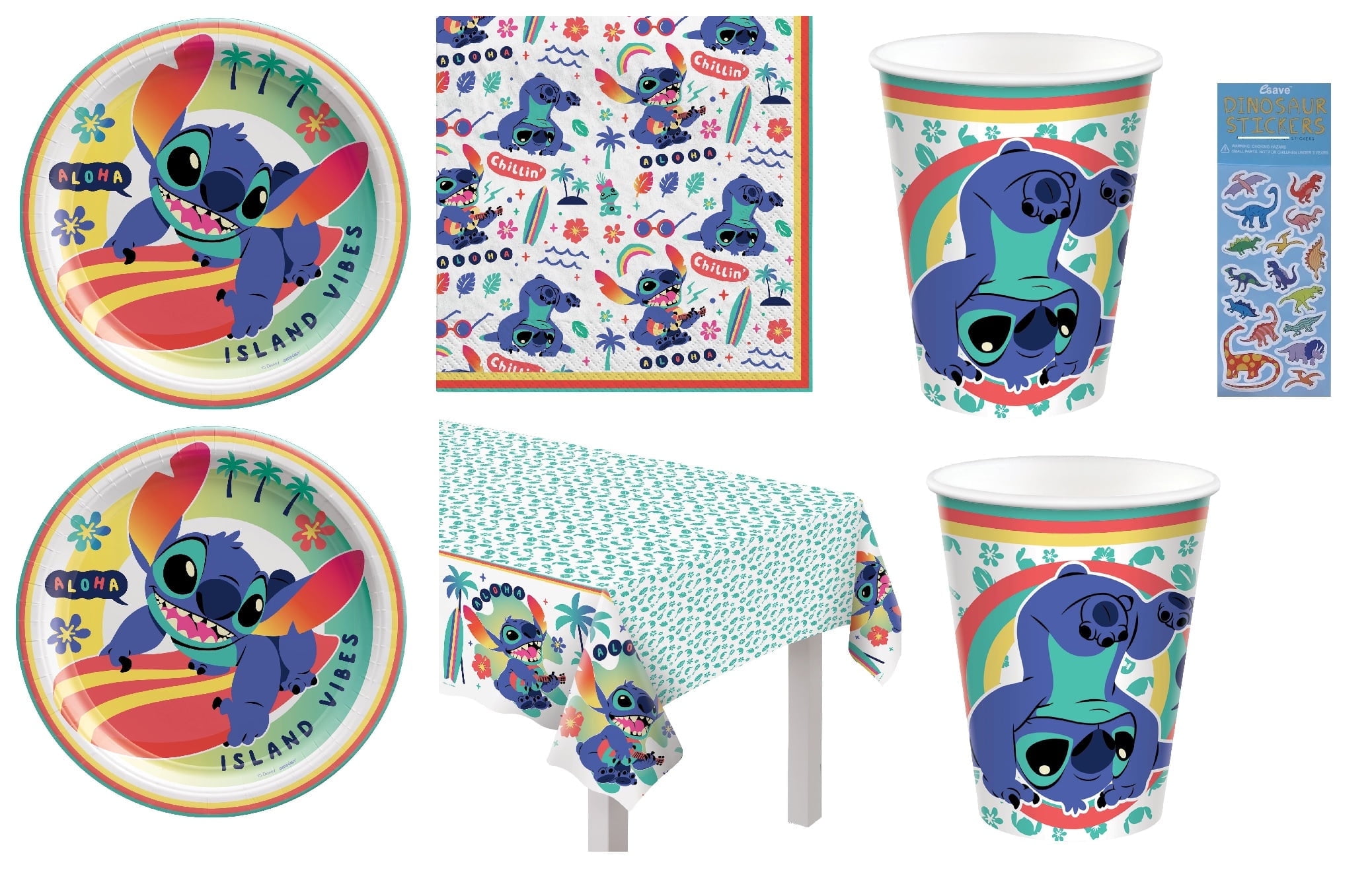 Lilo and Stitch Birthday Party Supplies Bundle includes 16 Lunch Paper ...