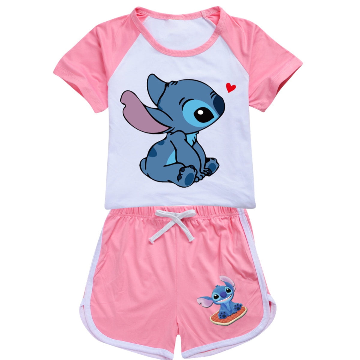 Lilo&Stitch Cartoon Graphics Shorts Set Fashion Summer Little Girls ...