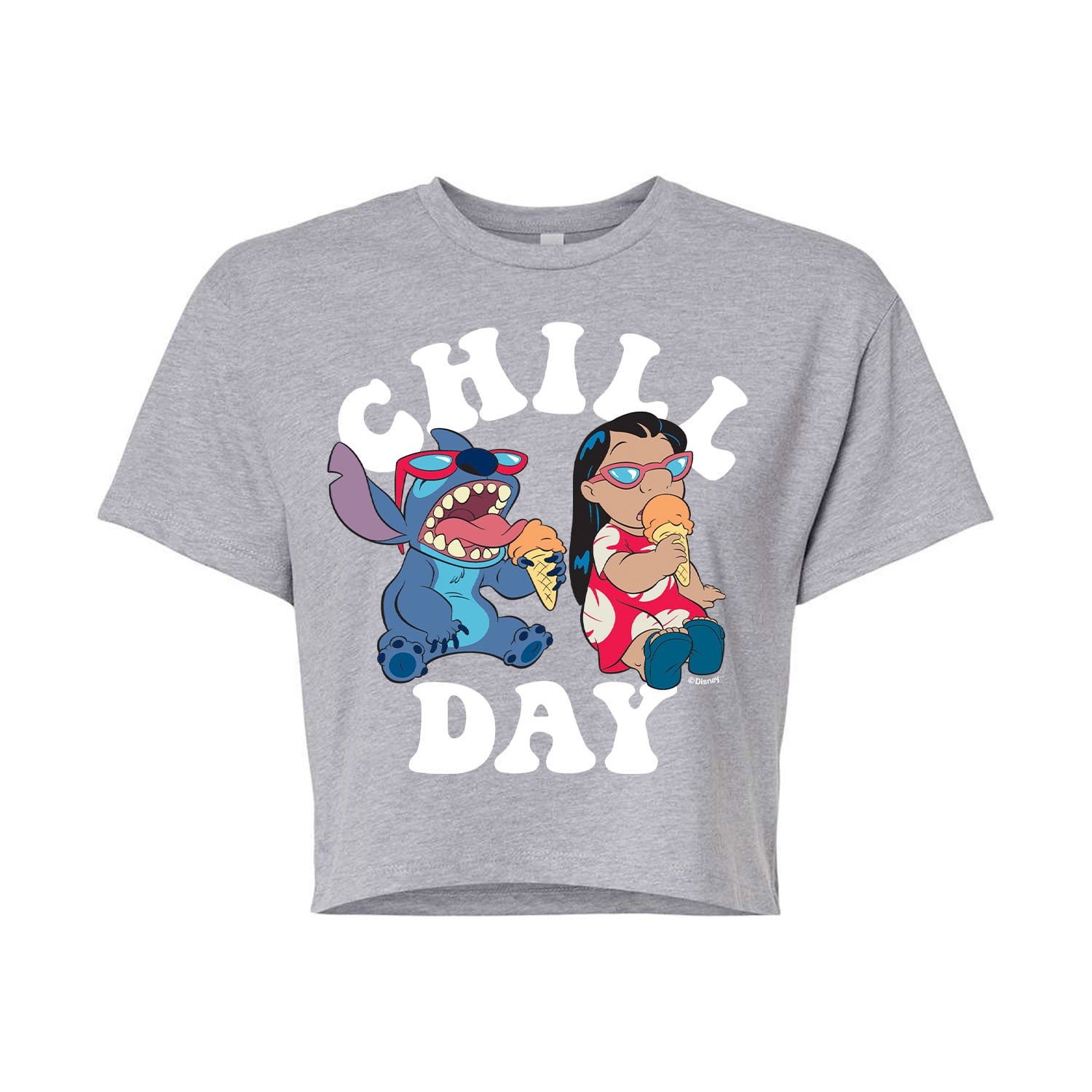 Lilo & Stitch- Chill Day - Ice Cream - Juniors Cropped Pullover Hoodie ...