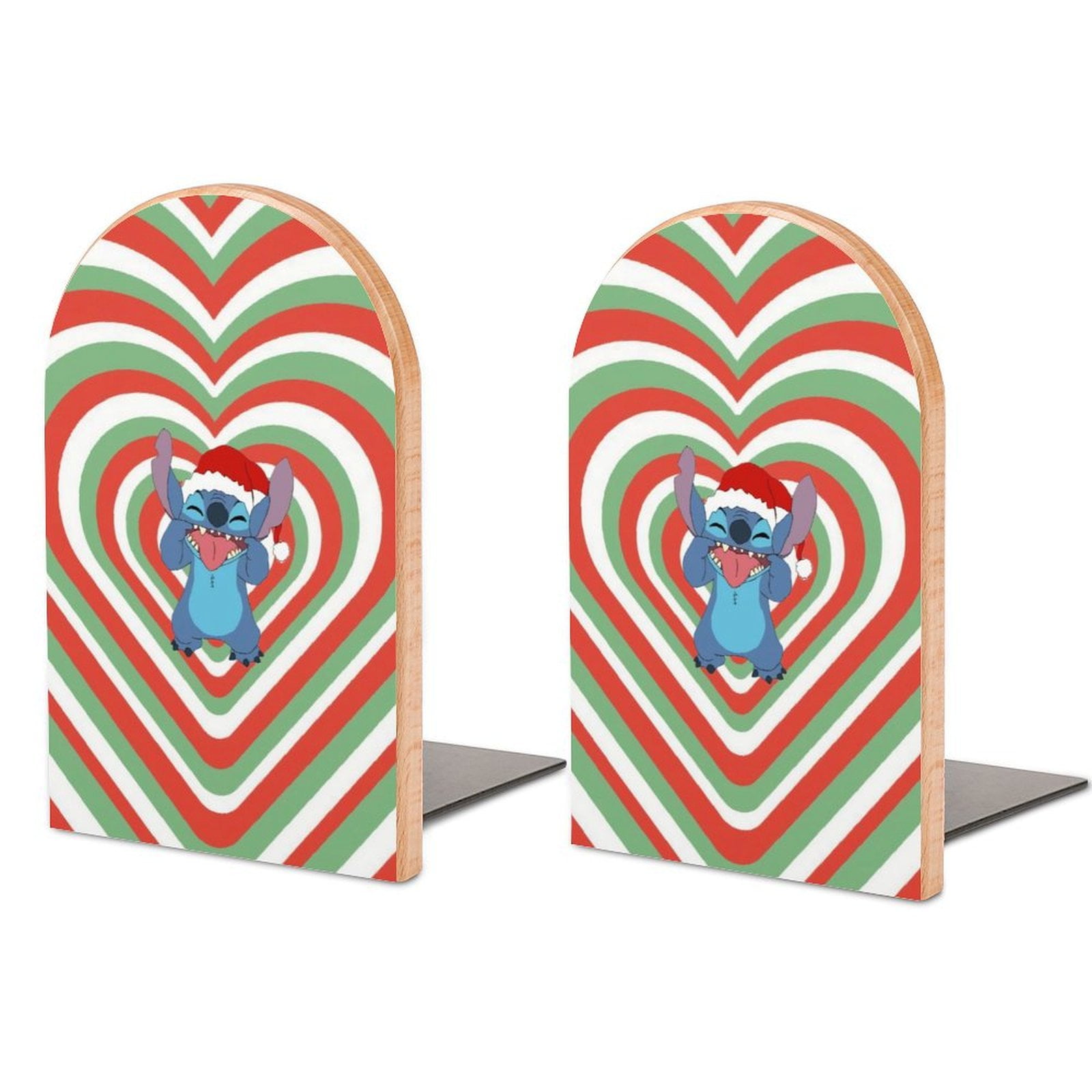 Lilo & Stitch Christmas Santa Hat Stitch Portrait Book Ends,Wood ...