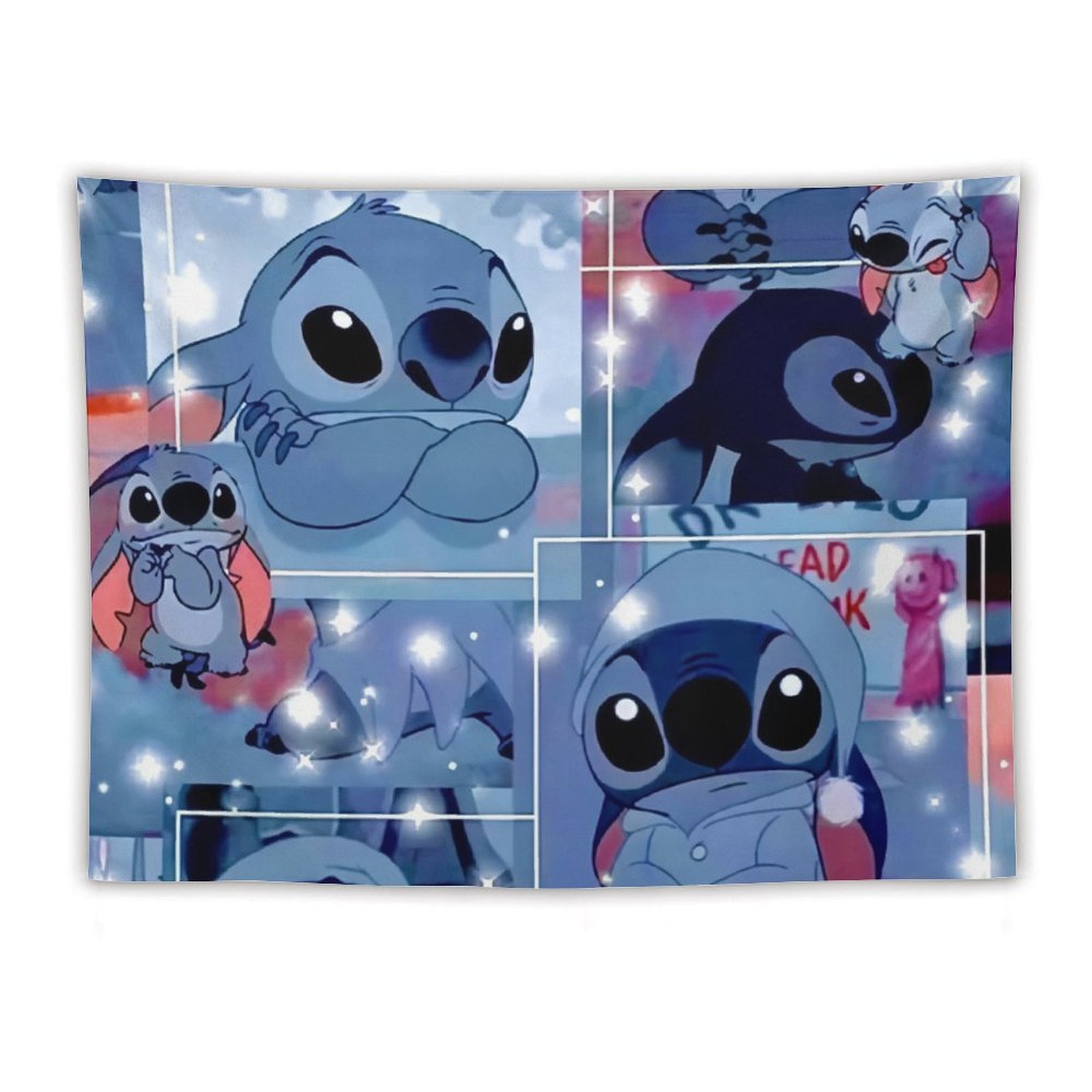 Lilo & Stitch Christmas Tangled Lights Portrait Tapestry,Wall Tapestry ...