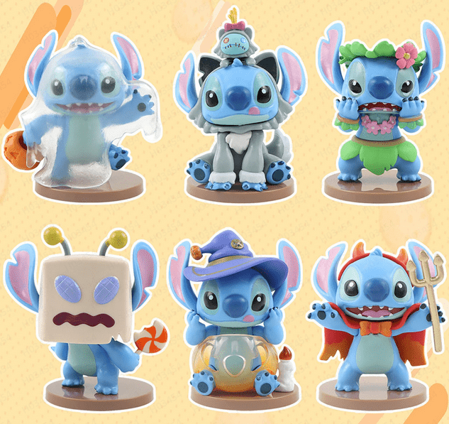 Lilo & Stitch Collectible Stitch Figure Set, 6-pieces, Stitch Kids Toys ...