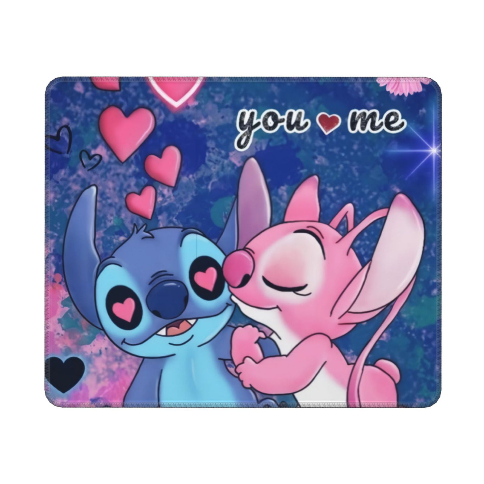 Lilo & Stitch Cute Angel & Stitch Hugging Chest Logo Mouse Pad,Extended ...