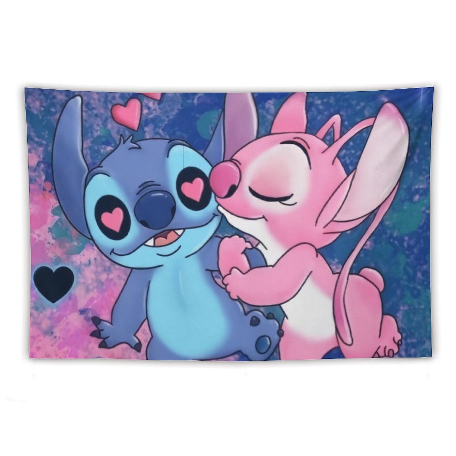 Lilo & Stitch Cute Angel & Stitch Hugging Chest Logo Tapestry,Lilo ...