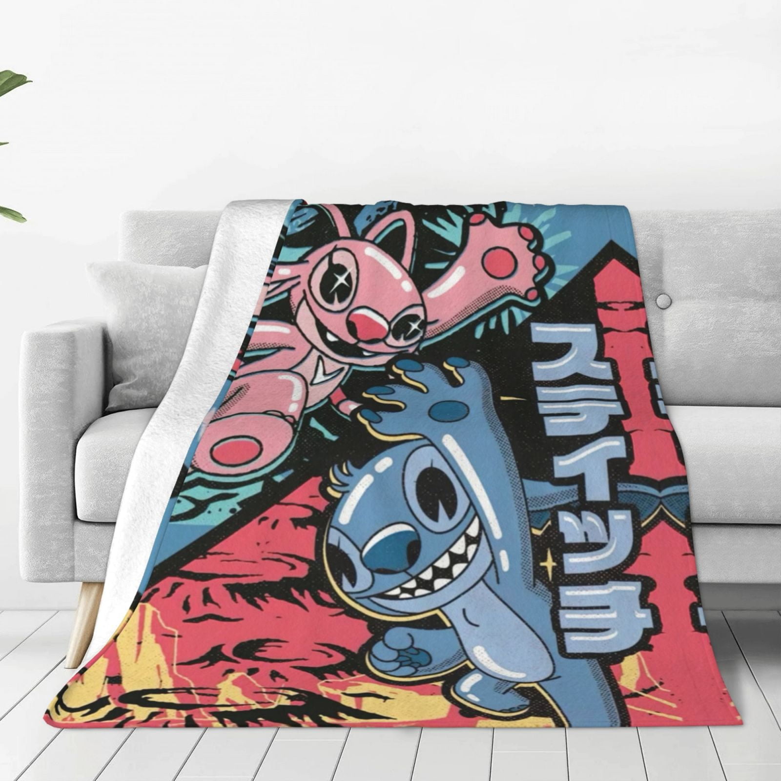 Stitch Cute Angel Posters Blanket Cartoon Blanket Home Cute Blankets ...