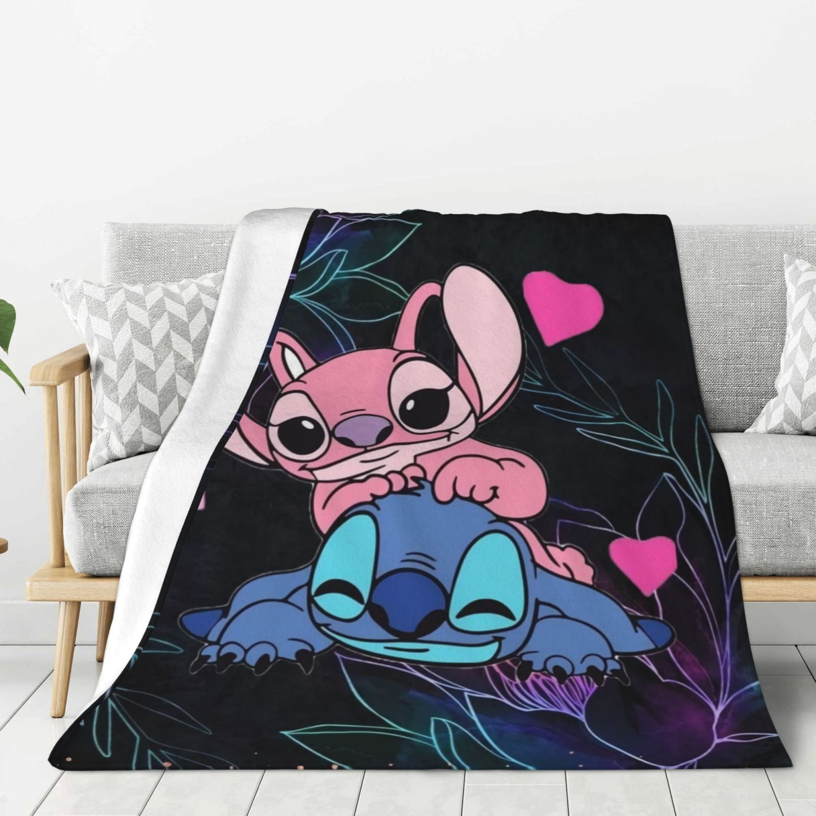Lilo & Stitch Cute Angel & Stitch Blanket for Couch - Super Soft Cozy ...