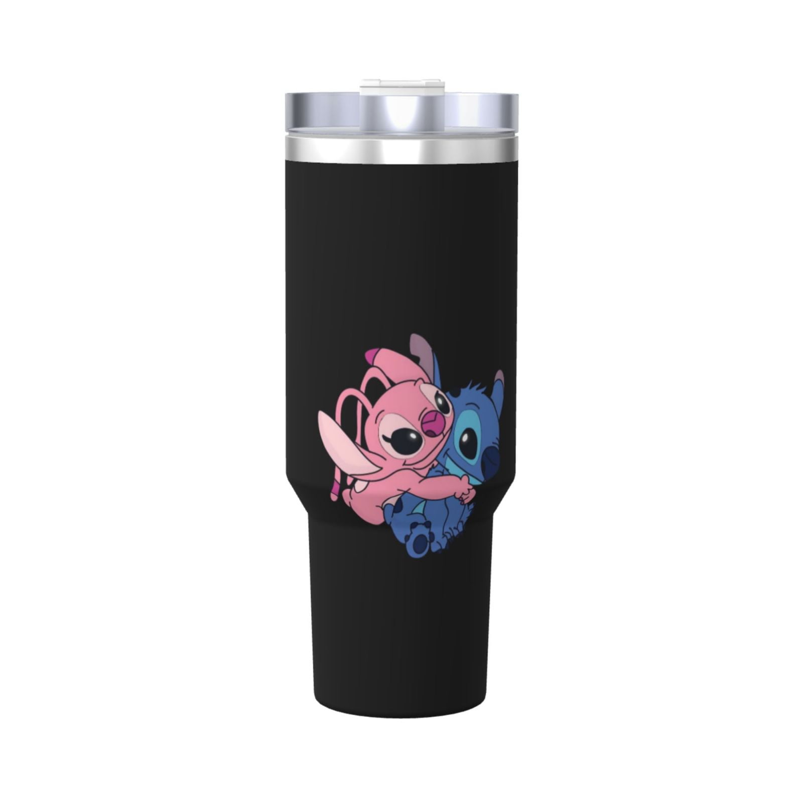 Lilo & Stitch Cute Angel & Stitch Hugging Chest Logo Water Bottle ...
