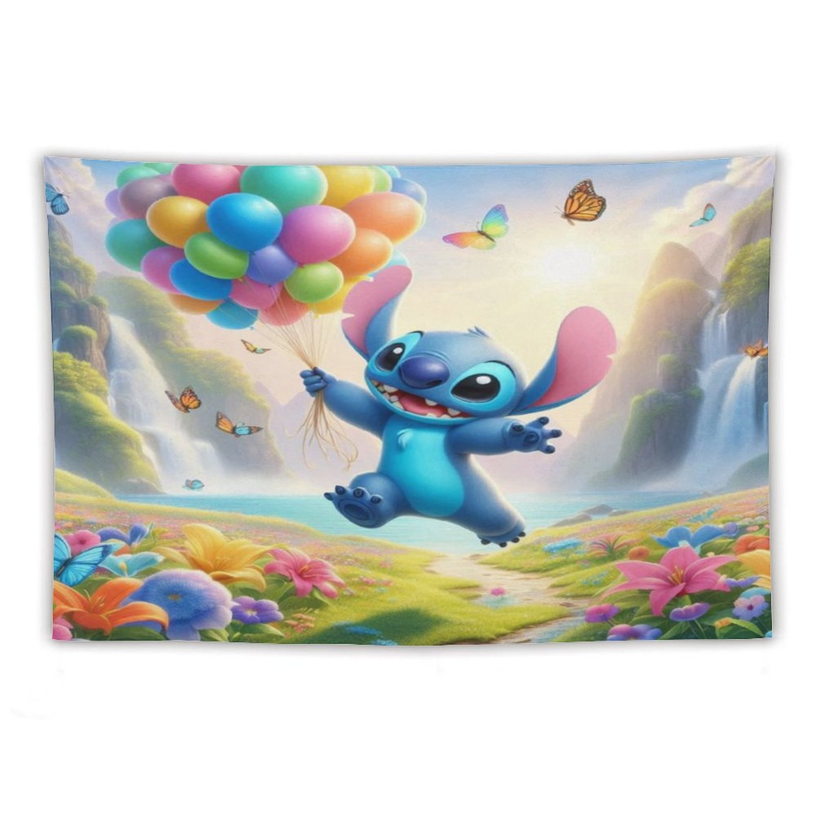 Lilo & Stitch Cute Cartoon Doll Tapestry Gift Wall Hanging Backdrop for ...