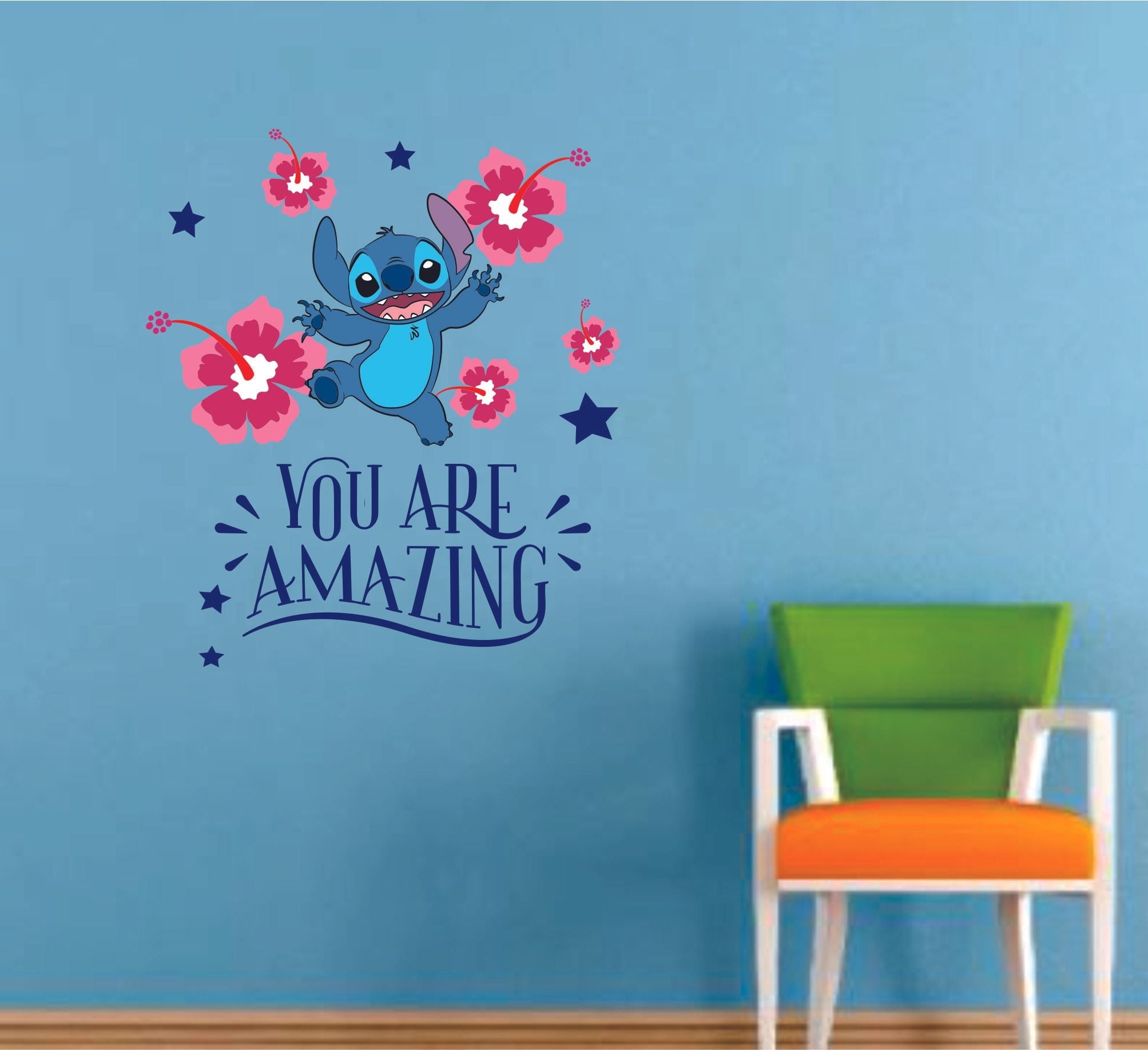 Lilo and Stitch Flowers Amazing Cartoon Decors Wall Sticker Art Design ...