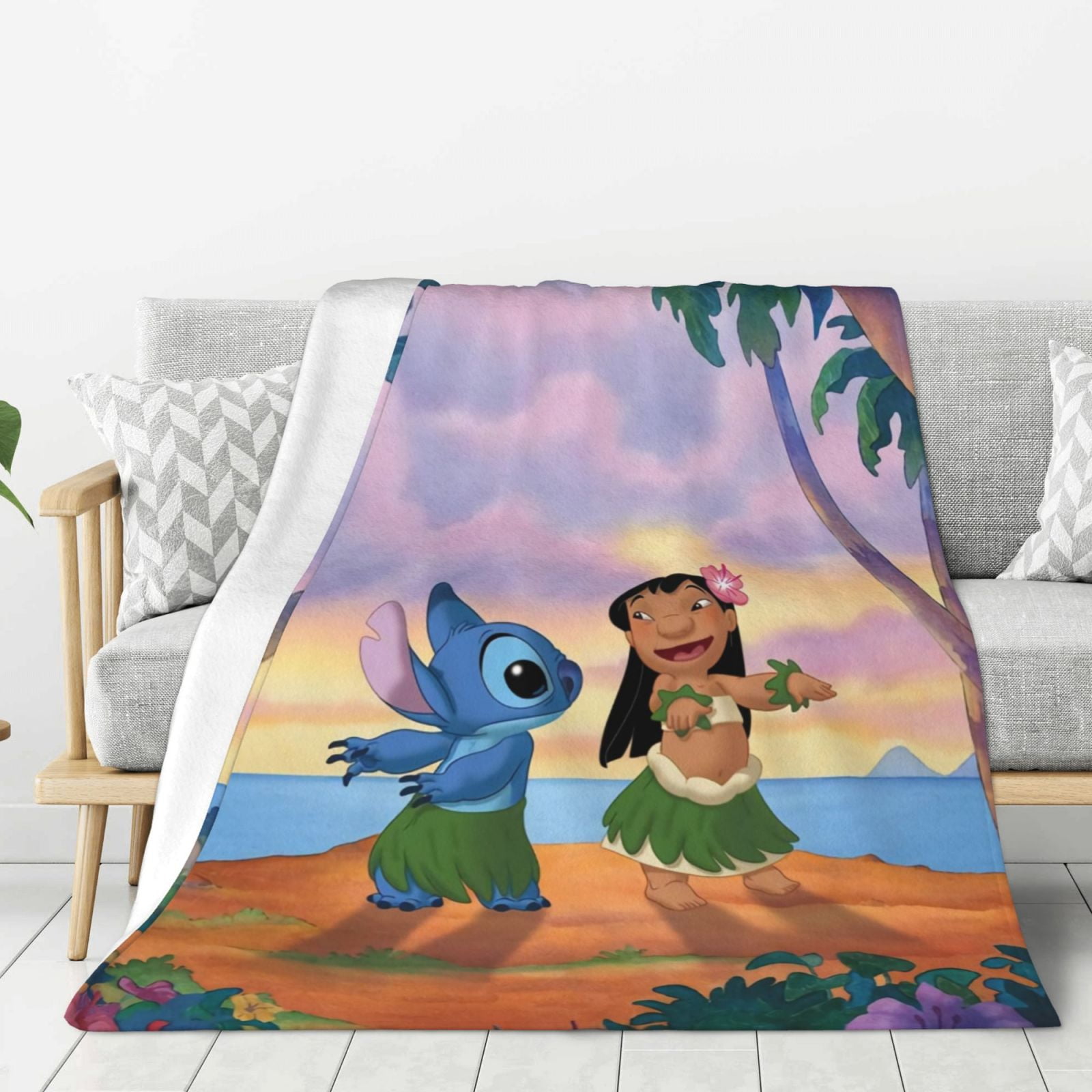 Lilo & Stitch For New Live-Action Movie Throw Blanket for Couch,Super ...