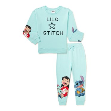 Disney's Lilo and Stitch Girls' Cropped Hoodie and Joggers Outfit Set ...