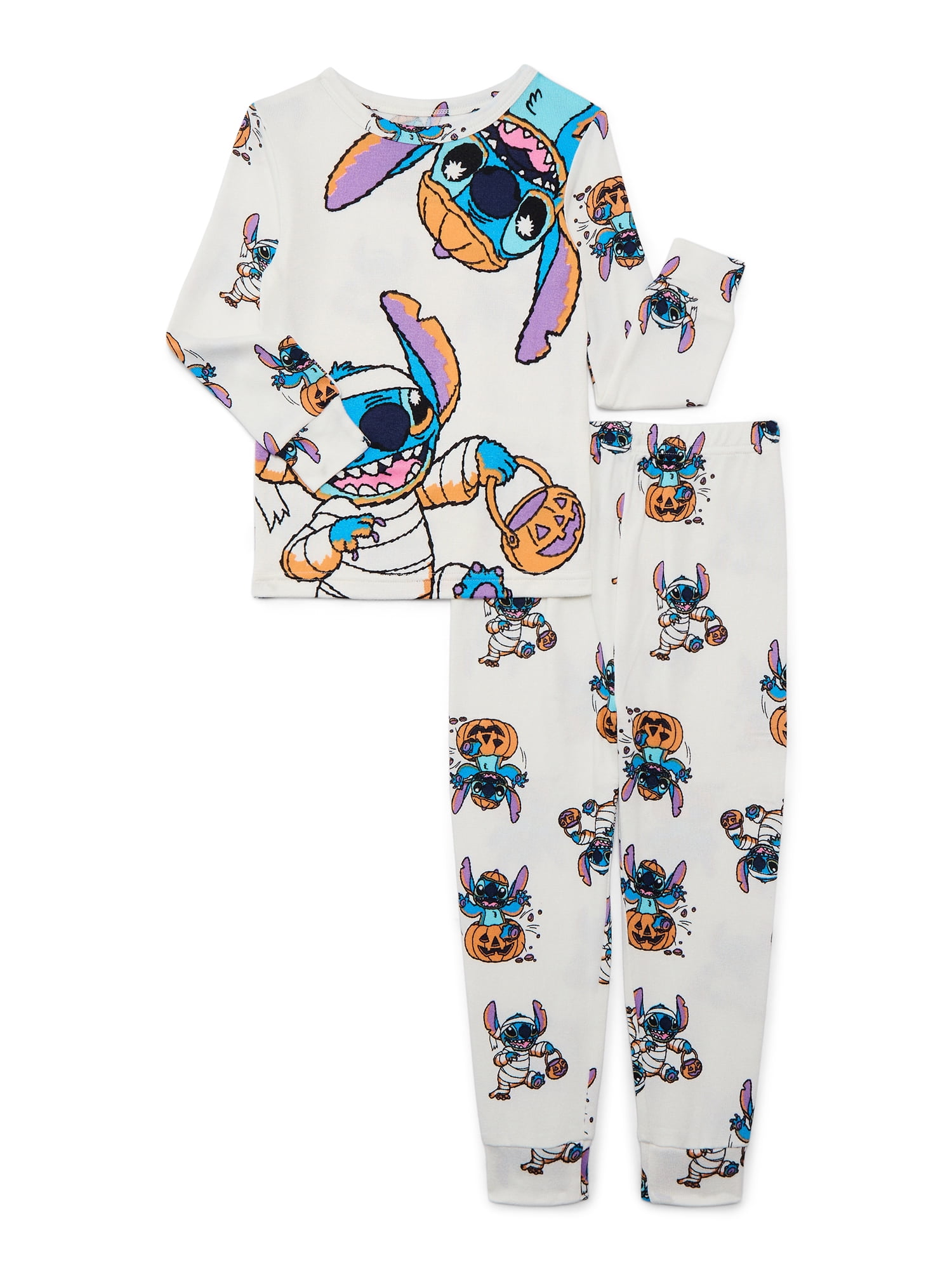 Disney Lilo and Stitch Girls Halloween Long Sleeve Top and Pants Pajama ...