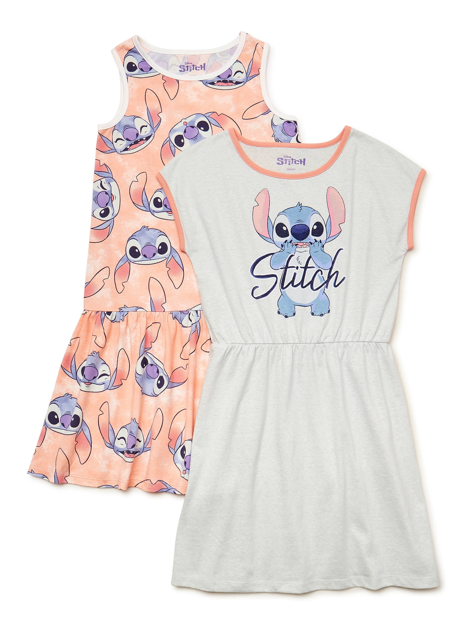 Disney Lilo & Stitch Girls Outfit Clothes, 2-Pack Play Dress Sets ...