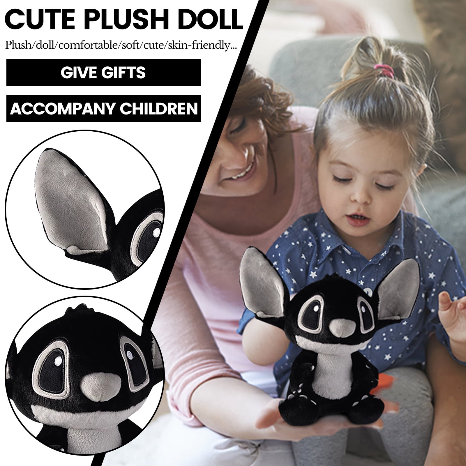 Lilo & Stitch Gothic Style 8.4 INCH Plush Toy Stitch with Big Ears ...