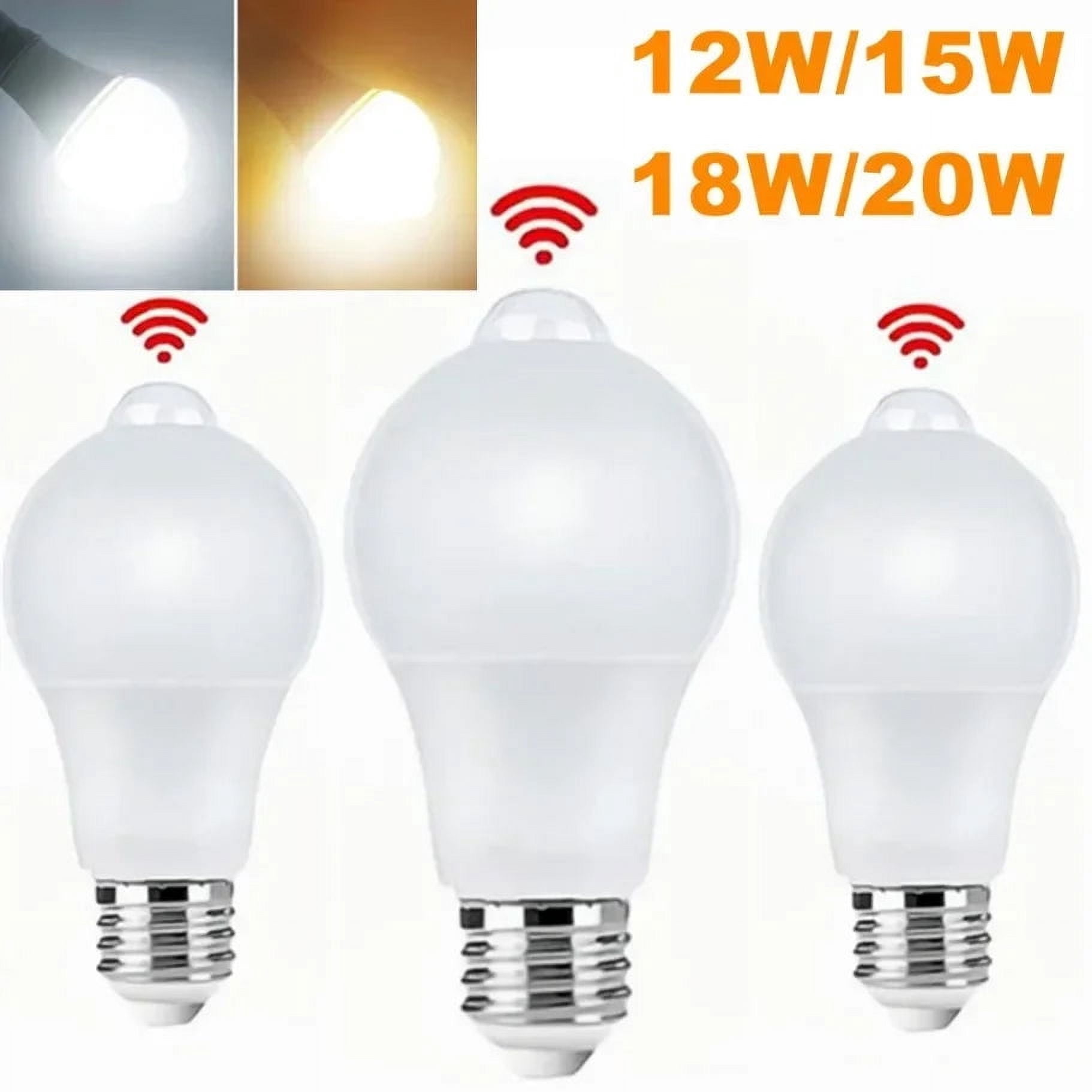 Ac 85-265V Pir Motion Sensor Lamp E27 Led Bulb 12W 15W 18W 20W With ...