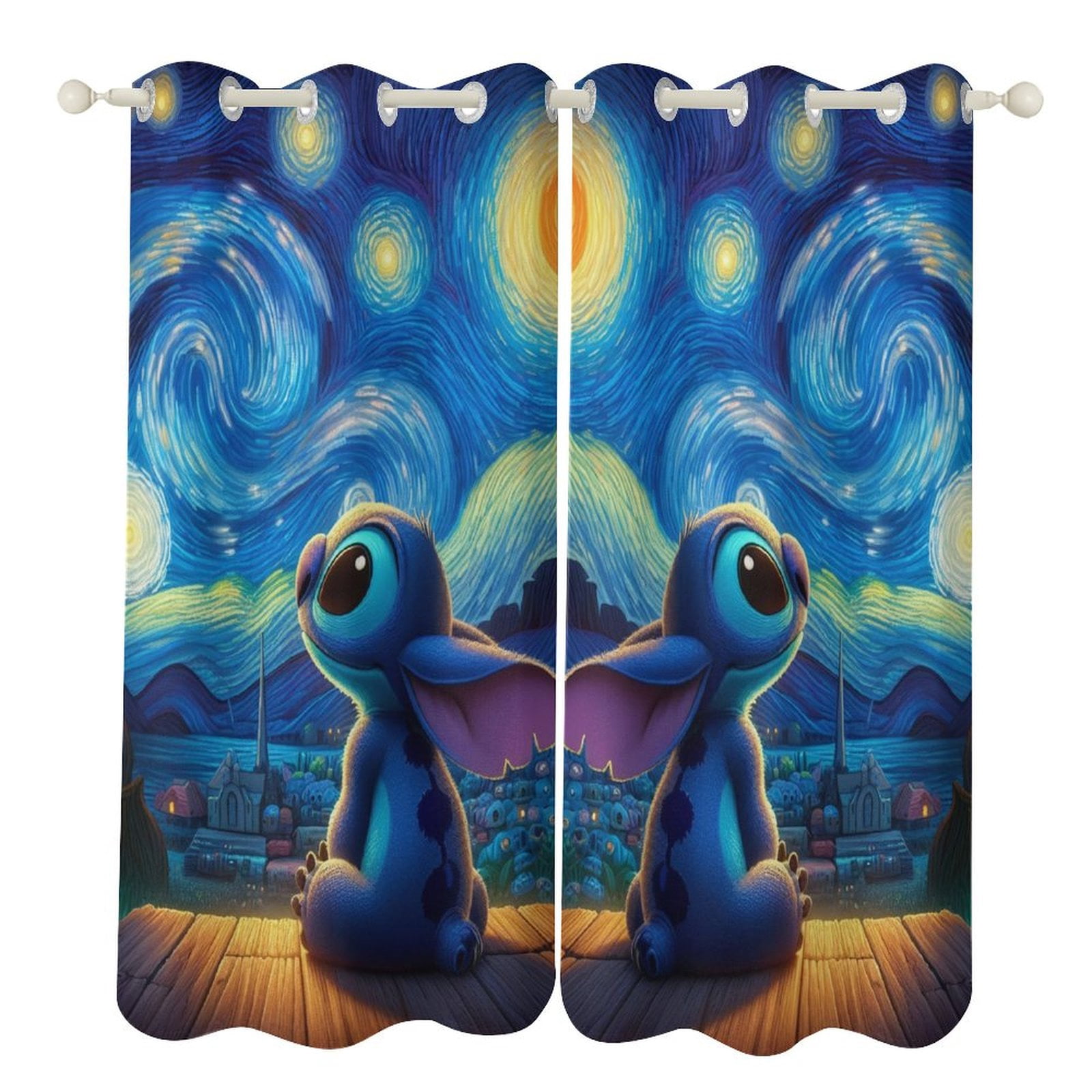 Lilo & Stitch Kids Curtains 52 X 72 Inch,Cartoon Blackout Curtains ...