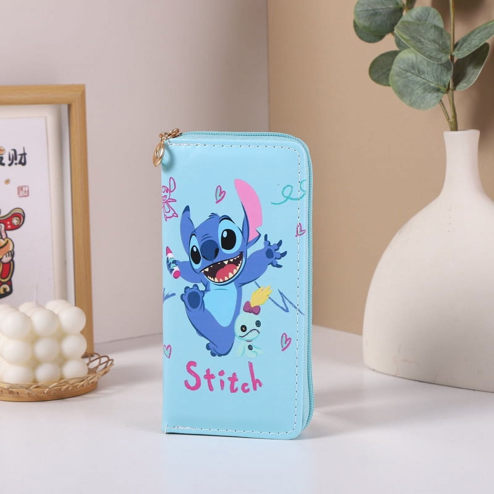 Lilo & Stitch Long Wallet Cute Cartoon Polka Dot Large Capacity Women ...