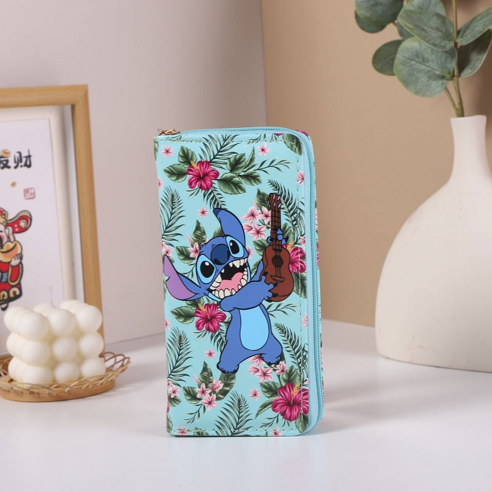 Lilo & Stitch Long Wallet Cute Cartoon Polka Dot Large Capacity Women ...