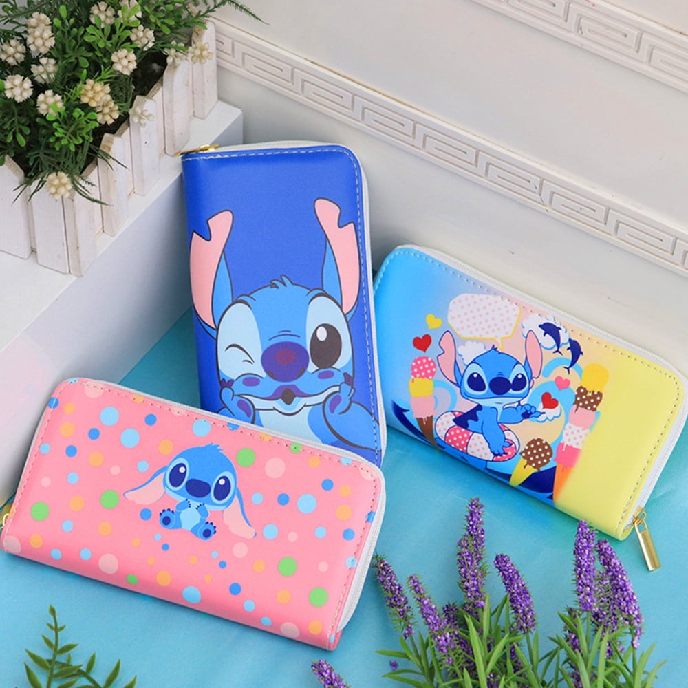 Lilo & Stitch Long Wallet Cute Cartoon Polka Dot Large Capacity Women ...