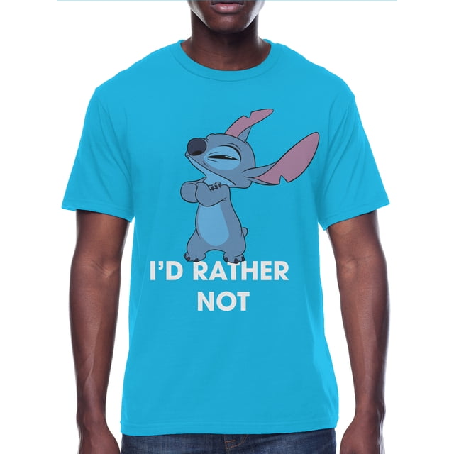 Lilo & Stitch Mens & Big Men's I'd Rather Not Graphic Tee Shirt, Sizes ...