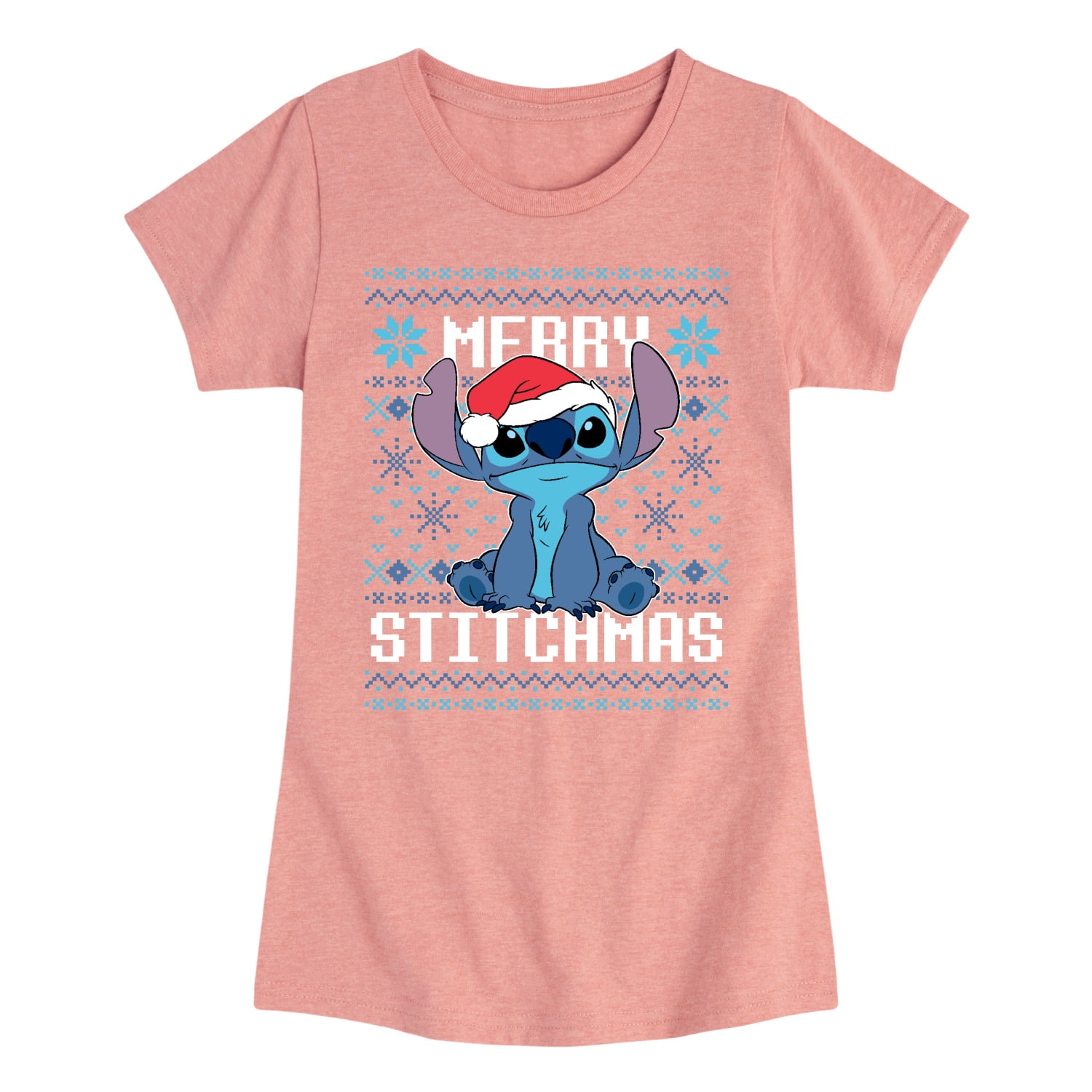 Lilo & Stitch - Merry Stitchmas Christmas Cross stitch - Girls Fitted ...