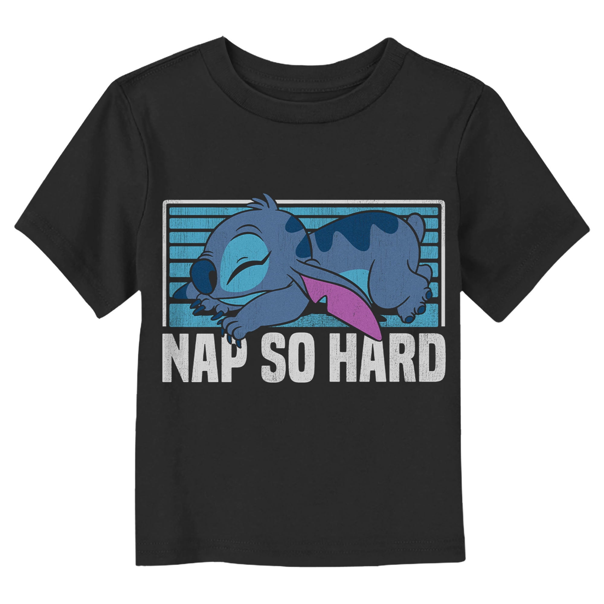 Lilo & Stitch Nap So Hard Distressed Graphic T-Shirt - Walmart.com