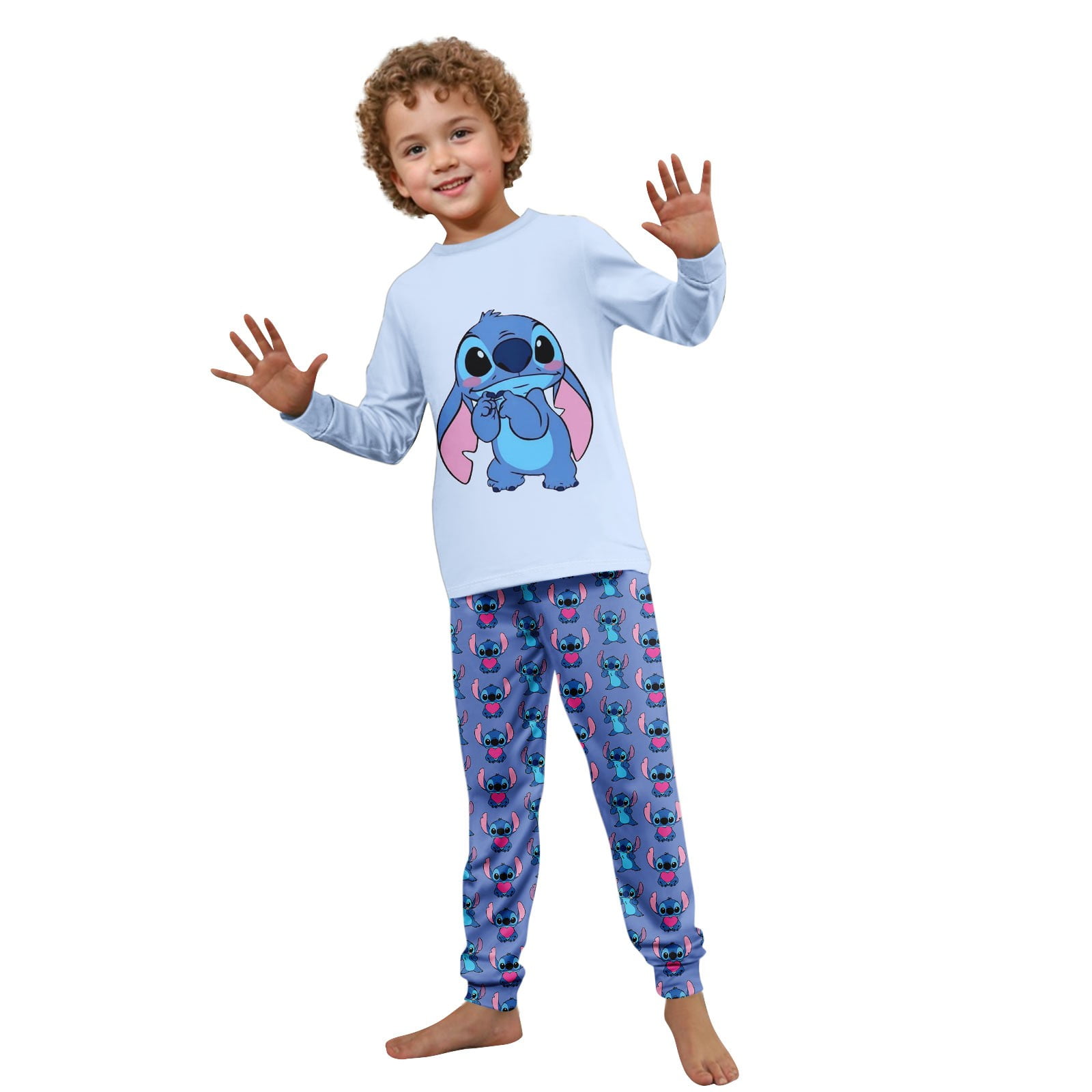 Lilo & Stitch Pajamas Prints Tops+Pants Set Family Matching Sets(4 ...