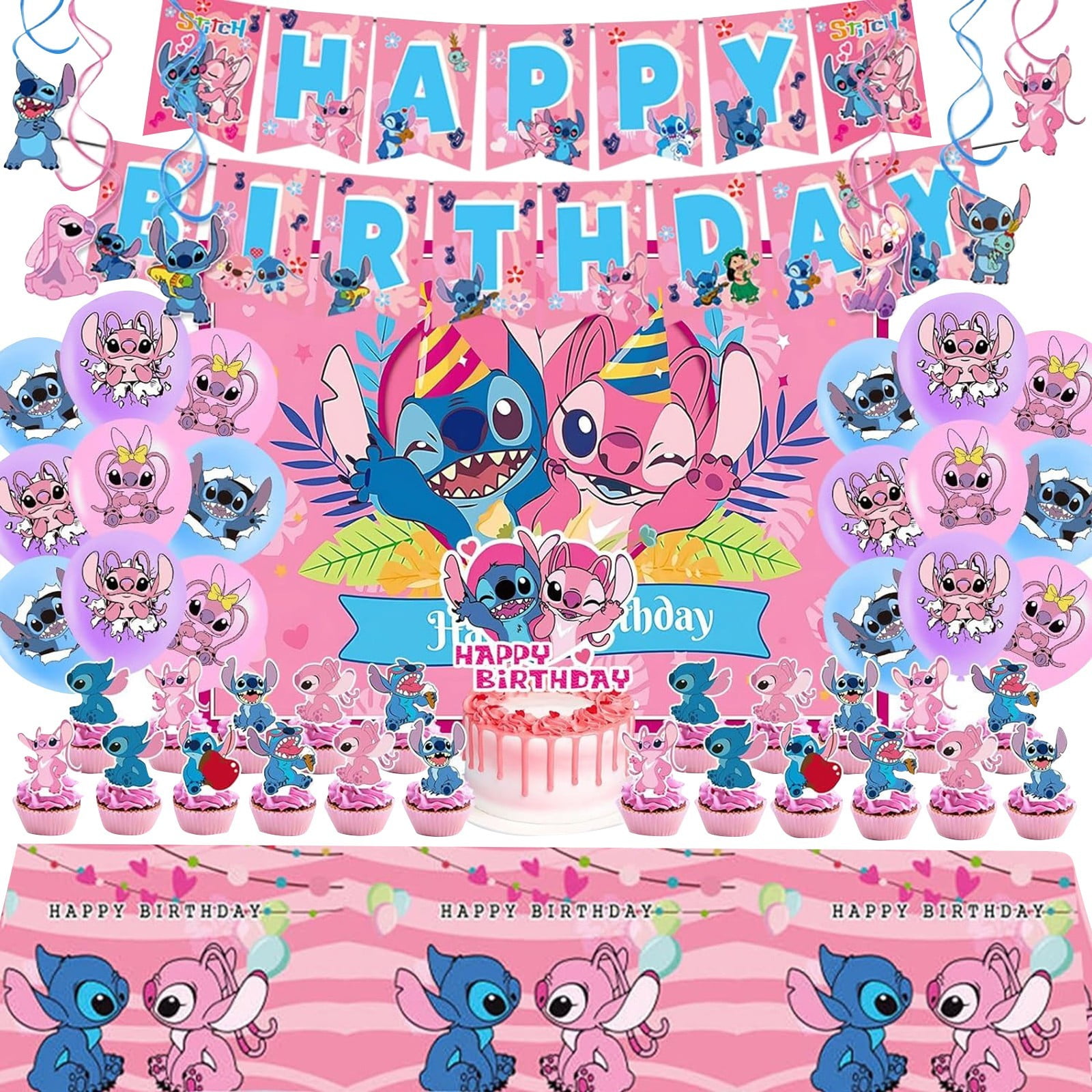 Lilo Stitch Party Supplies Set,Lilo & Stitch Birthday Party Kit: Everything You Need with Banner ...
