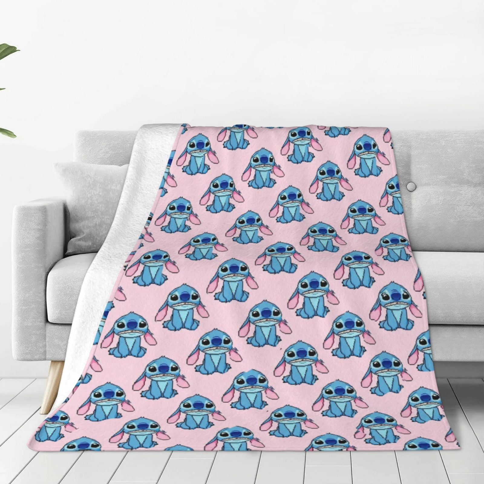 Stitch Pink Blanket Cartoon Blanket Home Cute Blankets for Sofa Bed ...