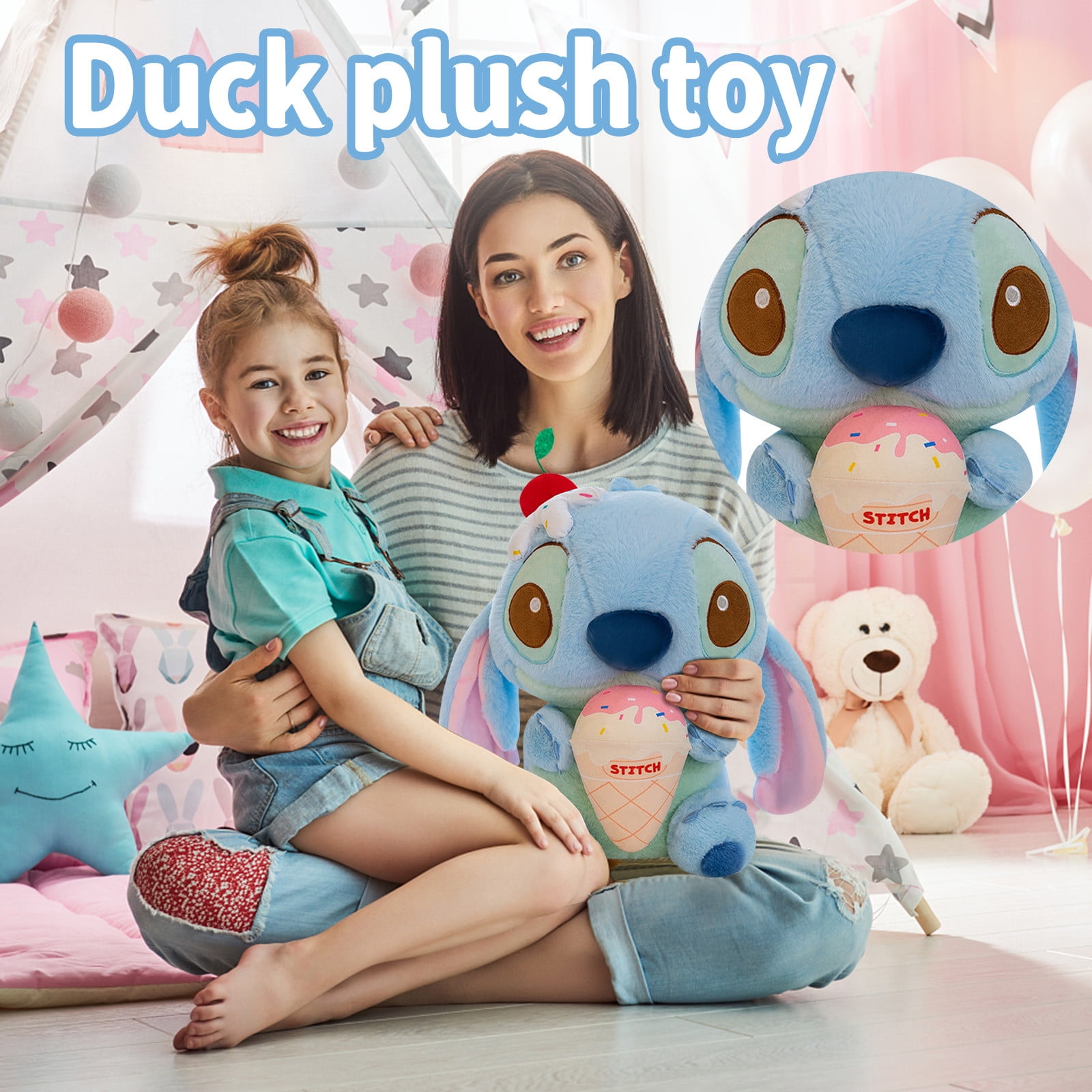 Bootesun Stitch Plushies, 18 Inches Ice Cream Stitch Stuffed Animals ...