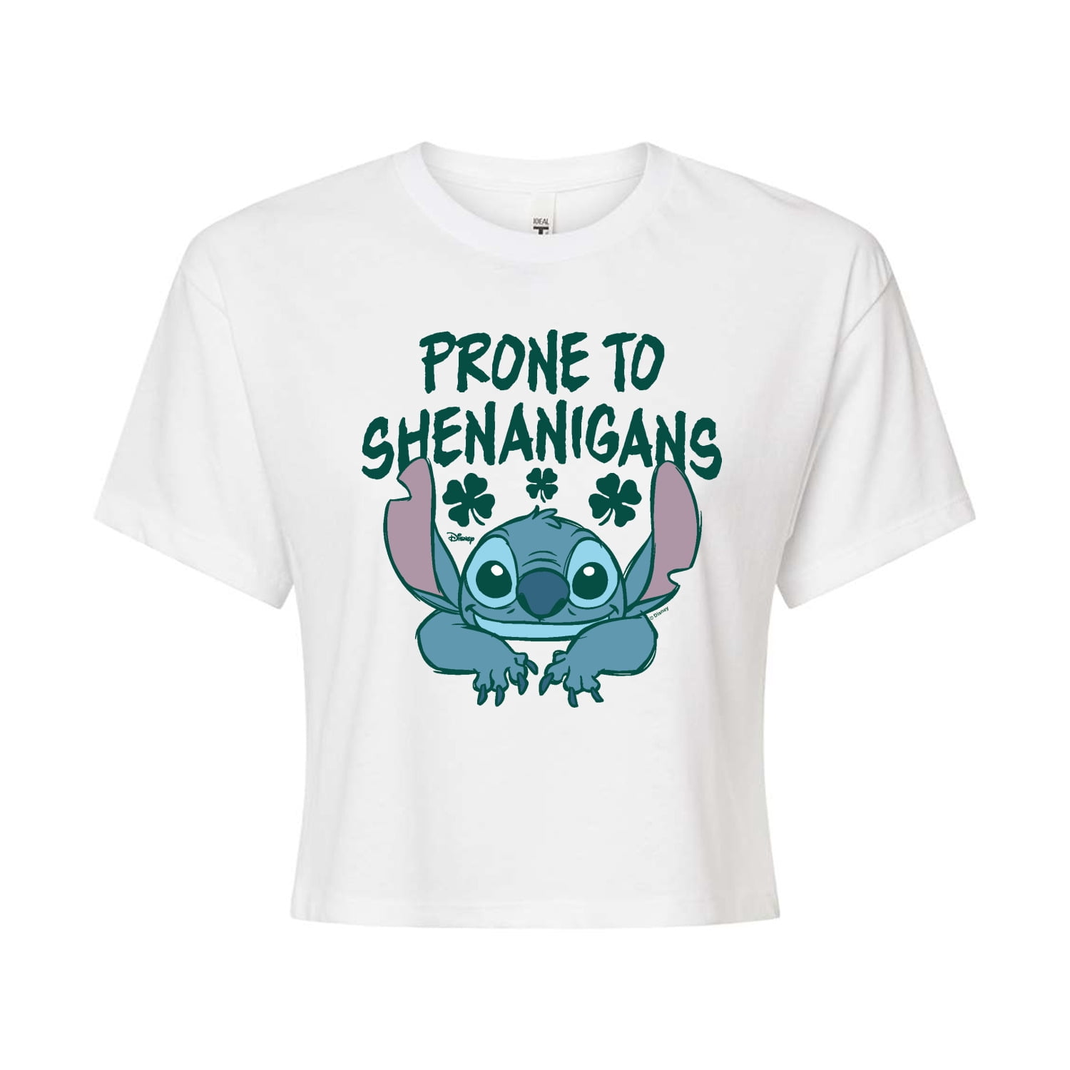 Lilo & Stitch - Prone to Shenanigans - Juniors Cropped Graphic T-Shirt ...