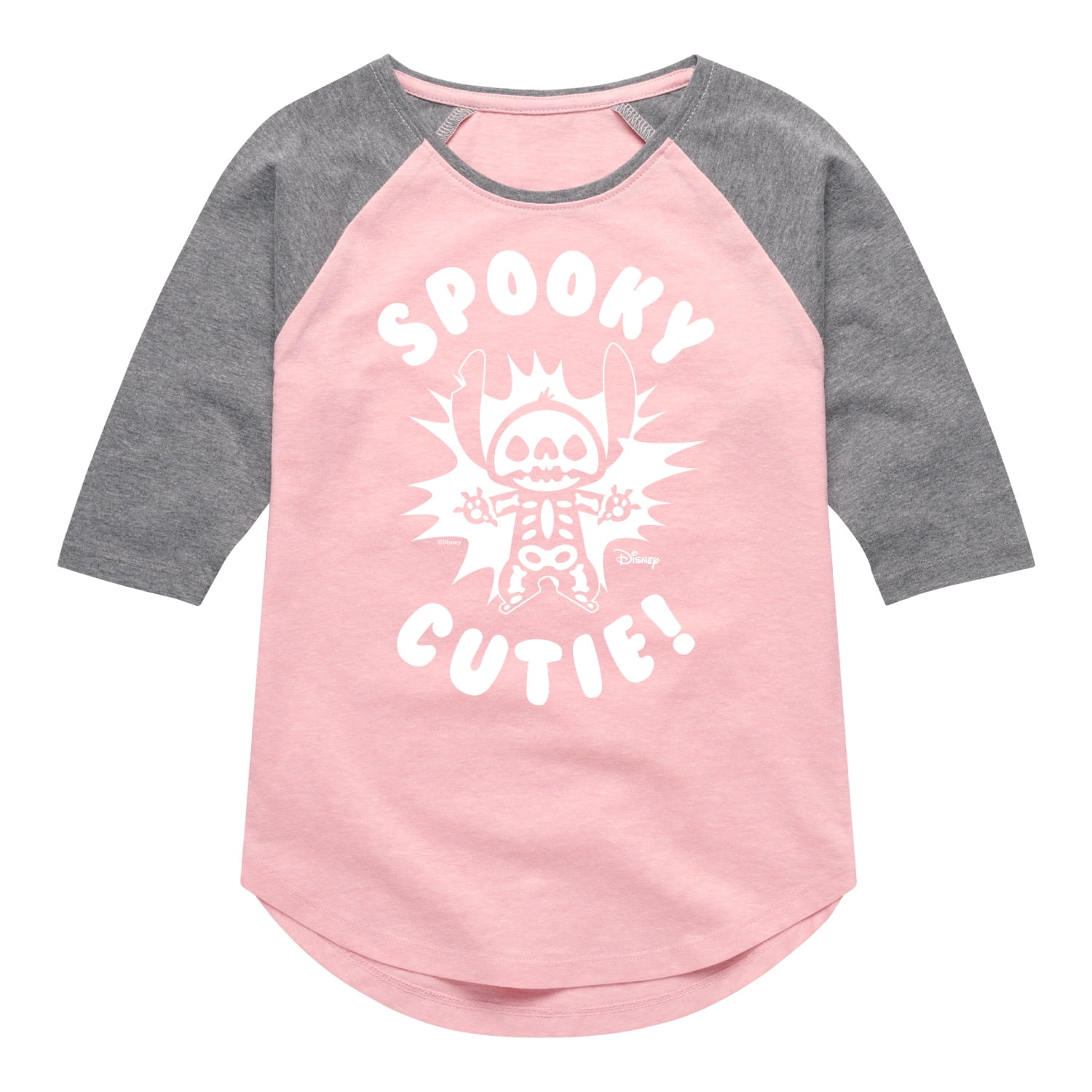 Lilo & Stitch - Spooky Cutie - Toddler And Youth Girls Raglan Graphic T ...