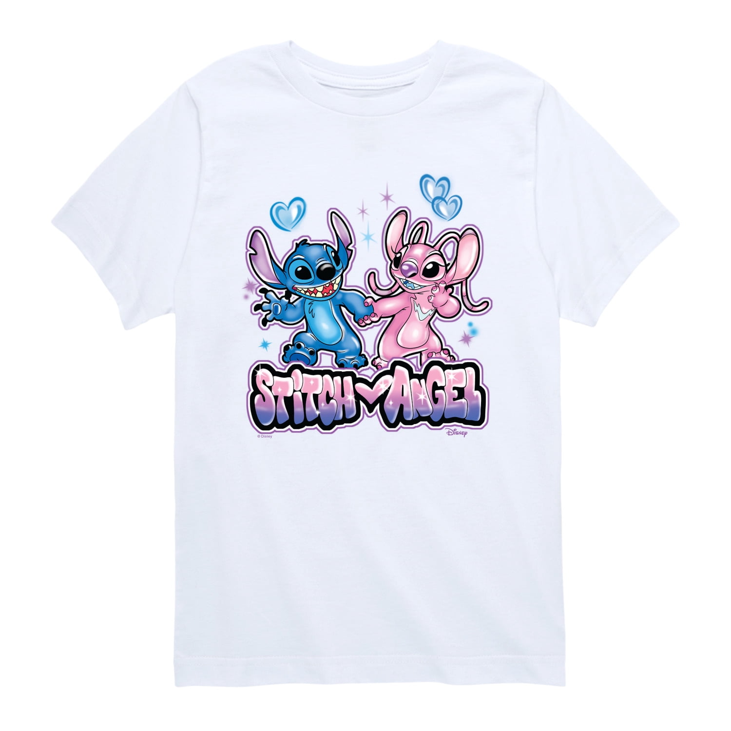 Lilo & Stitch - Stitch And Angel Graffiti - Youth Boys Short Sleeve ...