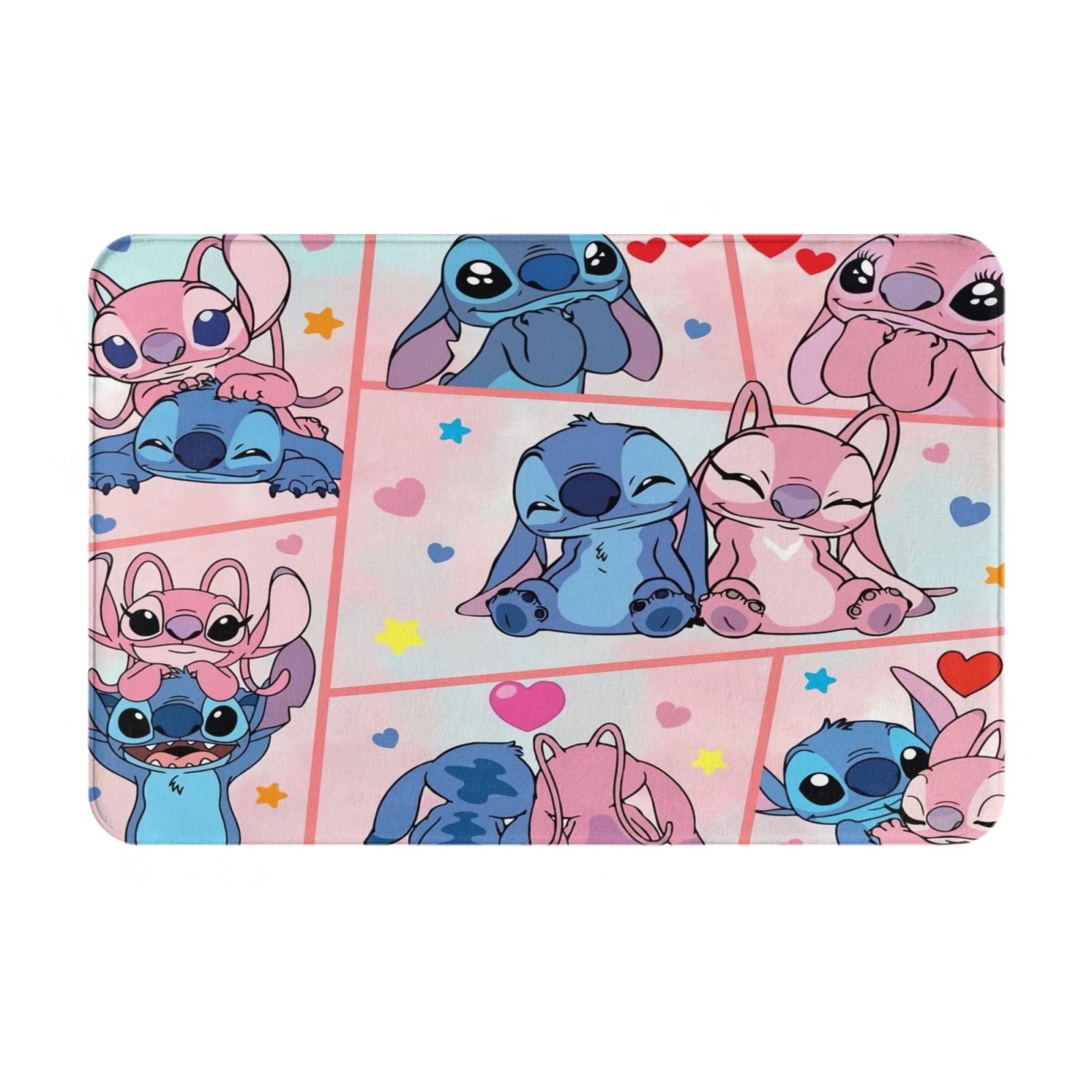 Lilo & Stitch - Stitch & Angel Bathroom Rugs Mat 24x16,Extra Soft and ...