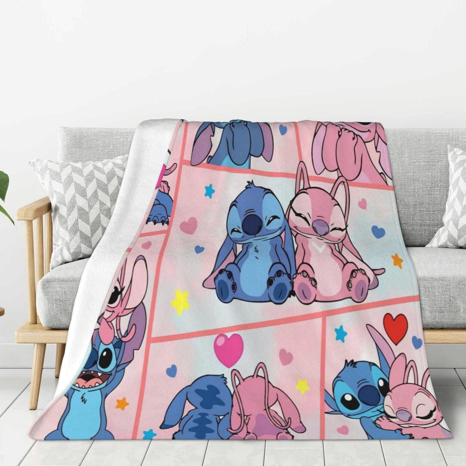 Lilo & Stitch - Stitch & Angel Blanket,Throw Blanket for Kids and ...