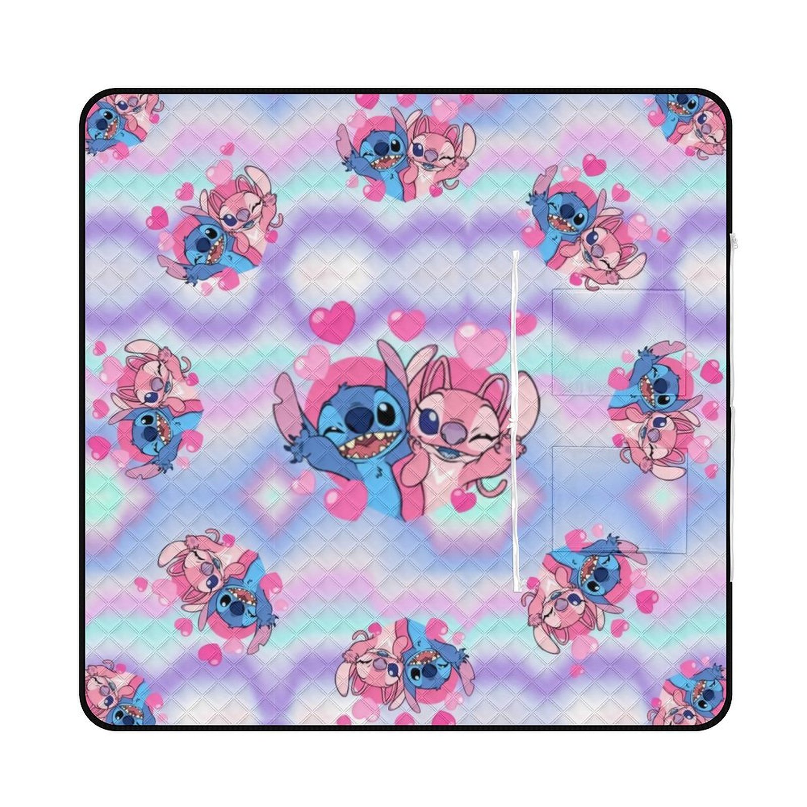 Lilo & Stitch - Stitch & Angel Picnic Blanket,Foldable Waterproof Sand ...
