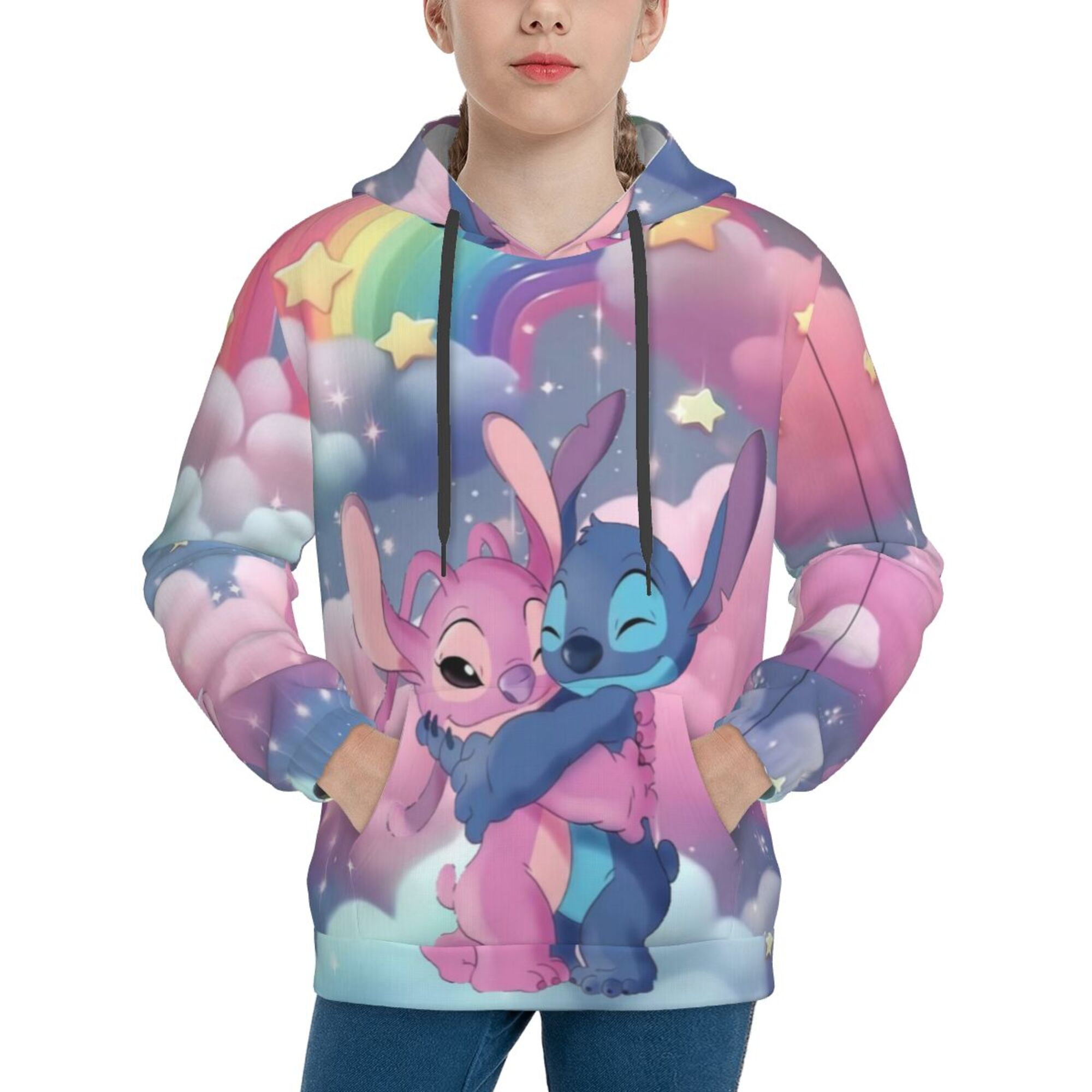 Lilo & Stitch - Stitch & Angel Sweatshirt for Teen Girls,Trendy Hoodie ...