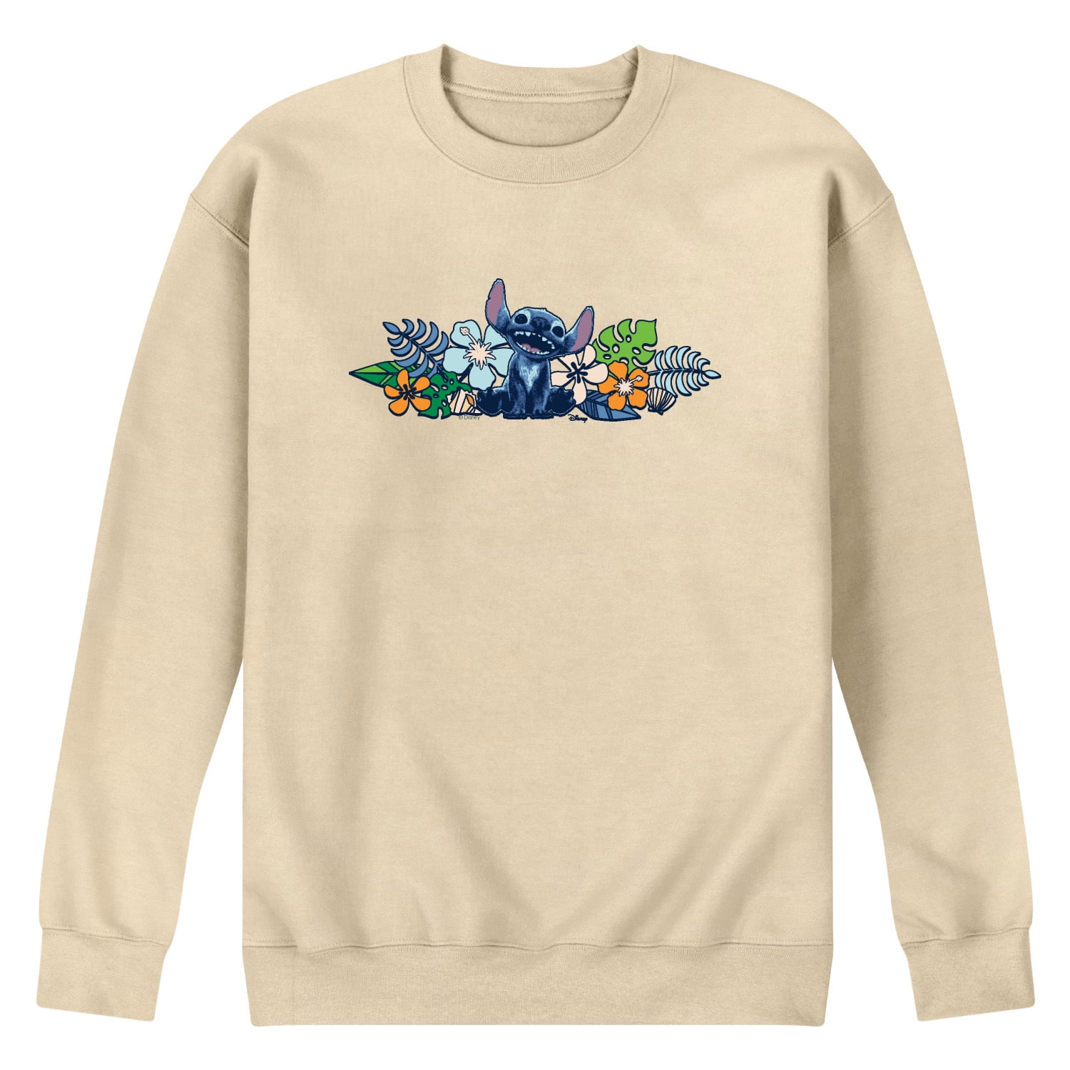 Lilo & Stitch - Stitch Flowers - Men's Crew Fleece Sweatshirt - Walmart.com