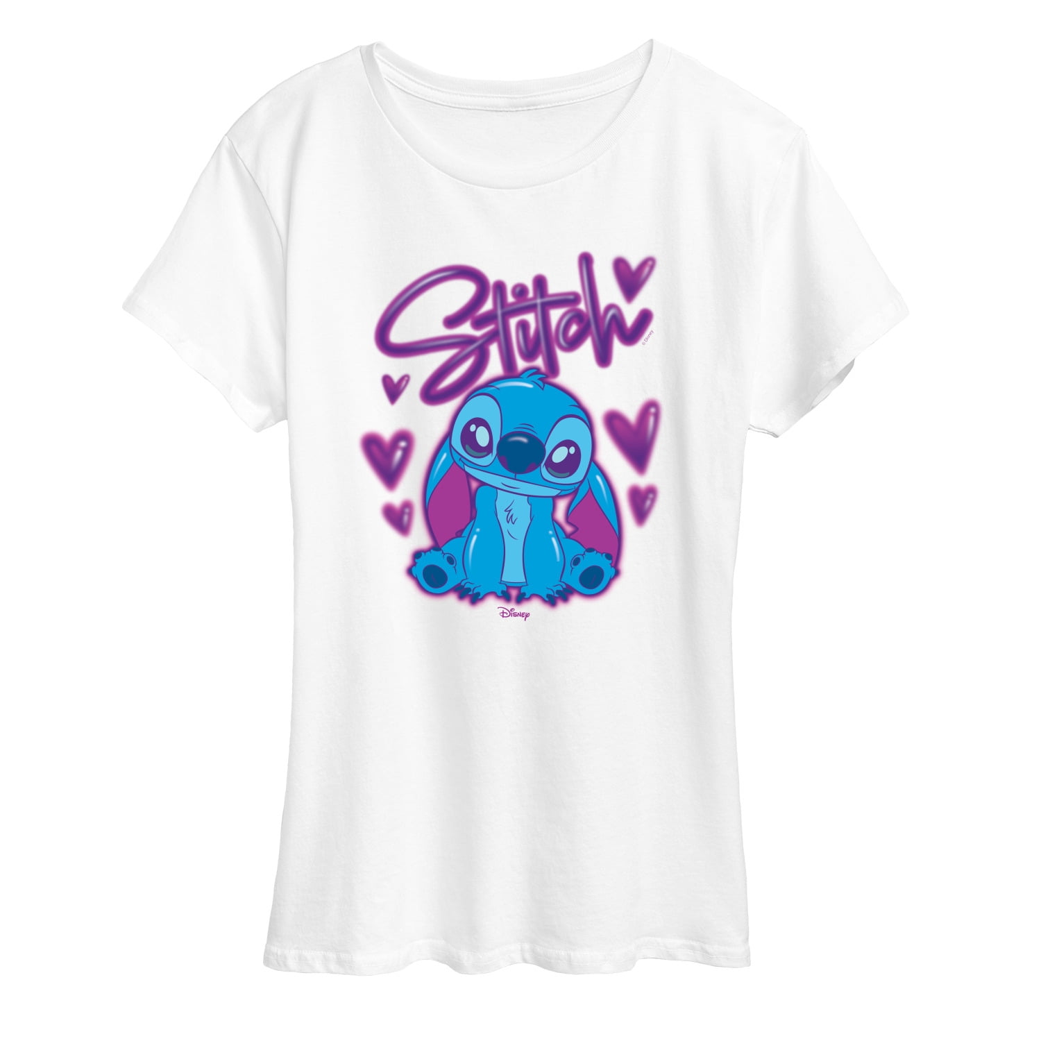 Lilo & Stitch - Stitch Graffiti Hearts- Women's Short Sleeve Graphic T ...