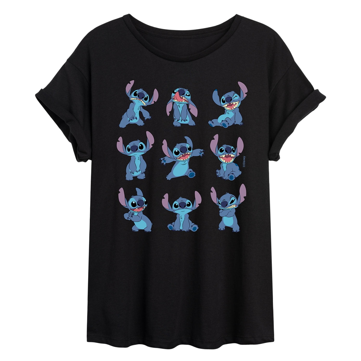 Lilo & Stitch - Stitch Pose Grid - Juniors Ideal Flowy Muscle T-Shirt ...