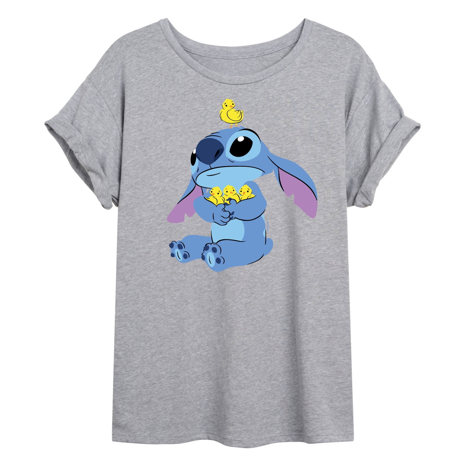 Lilo & Stitch - Stitch and Chicks - Juniors Oversized Graphic T-Shirt ...
