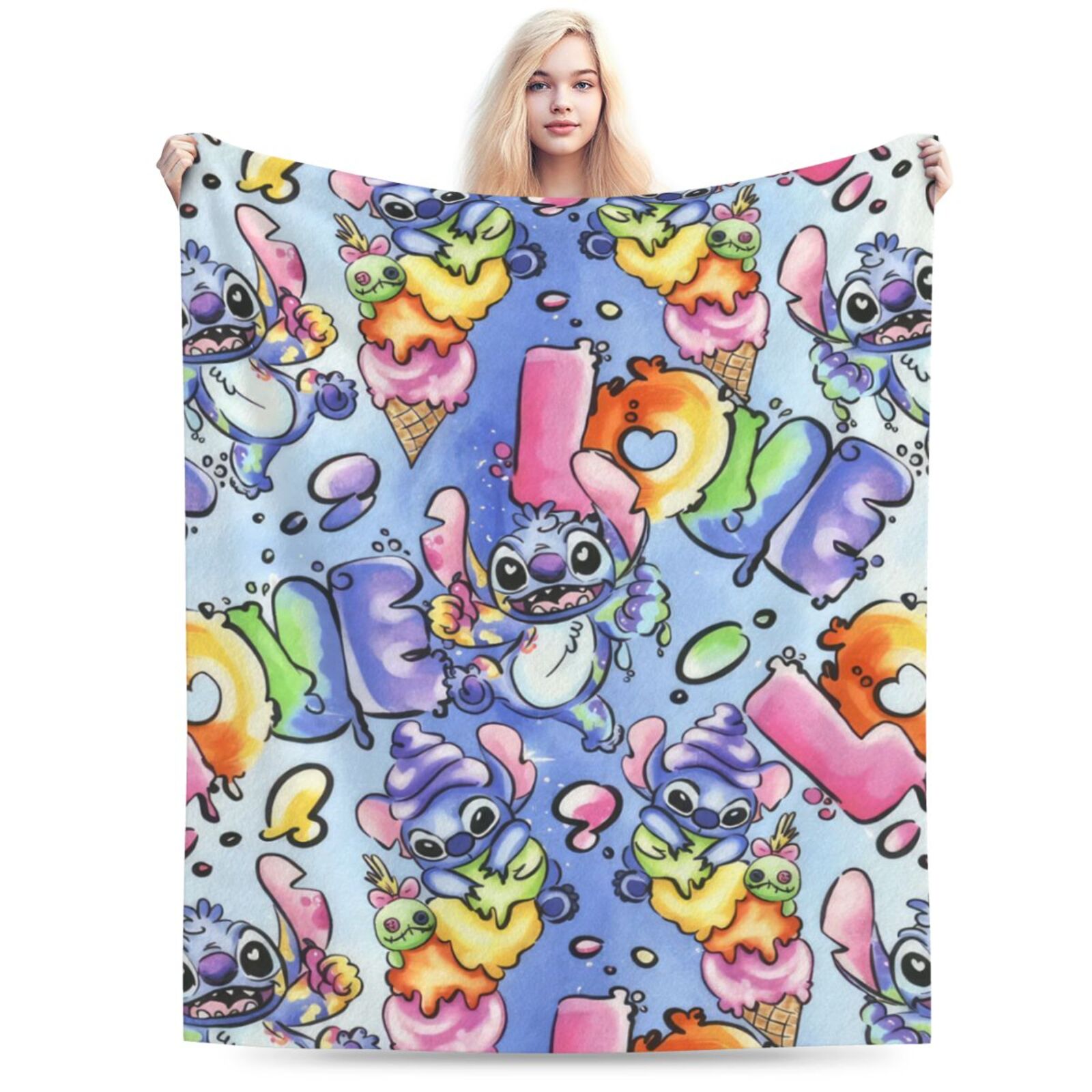 Lilo & Stitch Throw Blanket, Cozy Flannel Blankets For Boys Girls ...