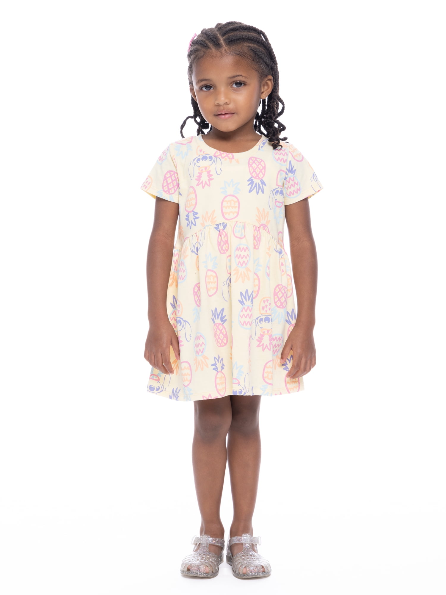 Lilo & Stitch Toddler Girl Allover Print Dress with Short Sleeves ...
