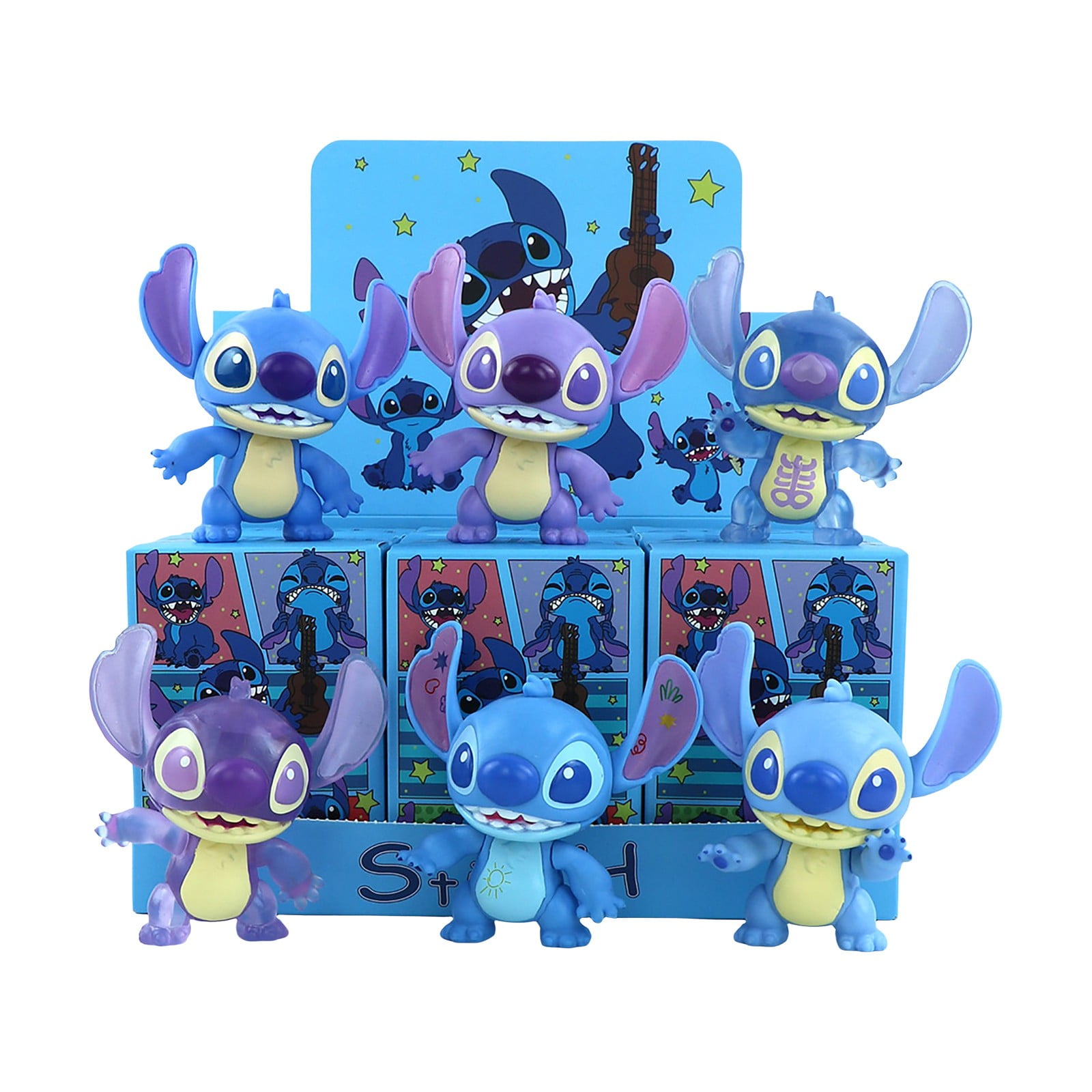 Stitch Toy Action Figures 6-Piece Set, Stitch Mini Cute Collectible ...