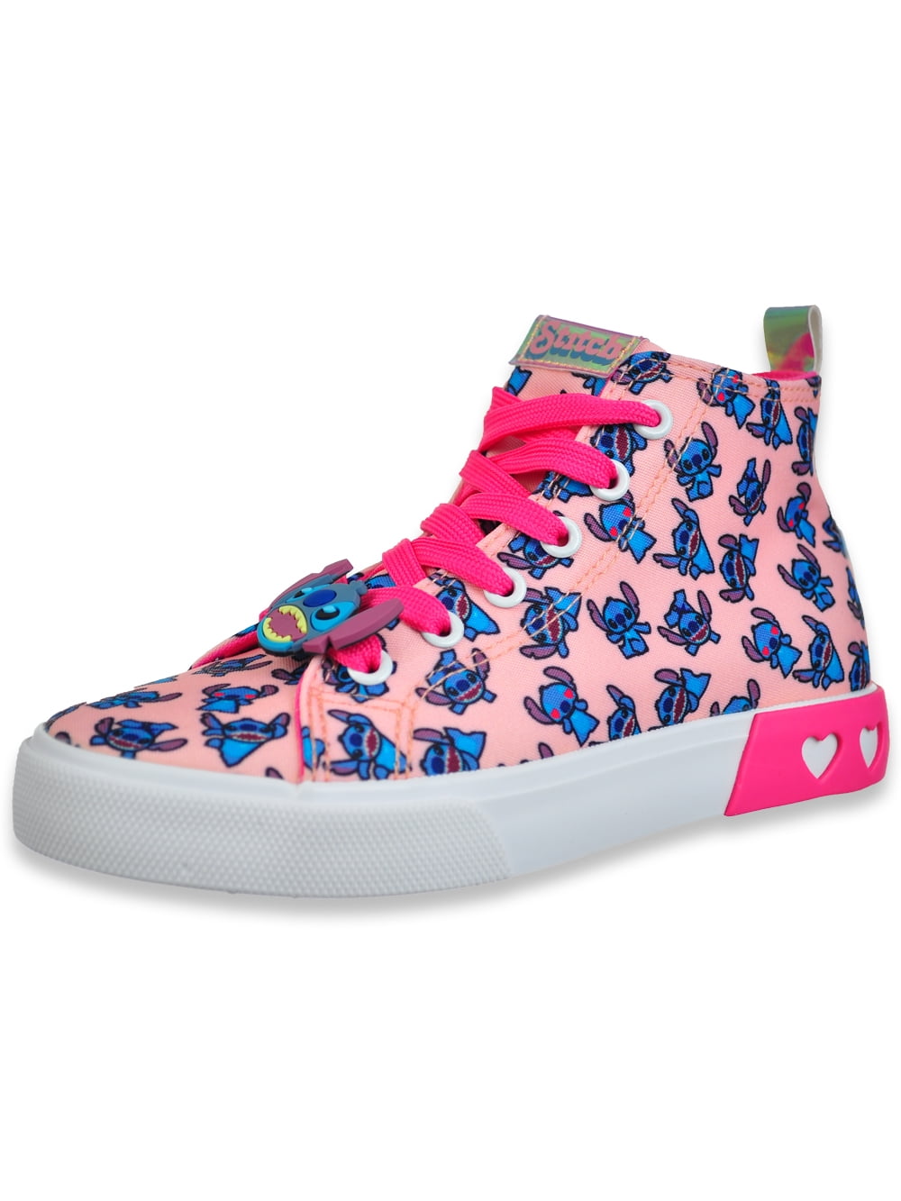 Disney Lilo & Stitch High-Top Girls Sneakers, Lace Up Light Pink Shoes ...